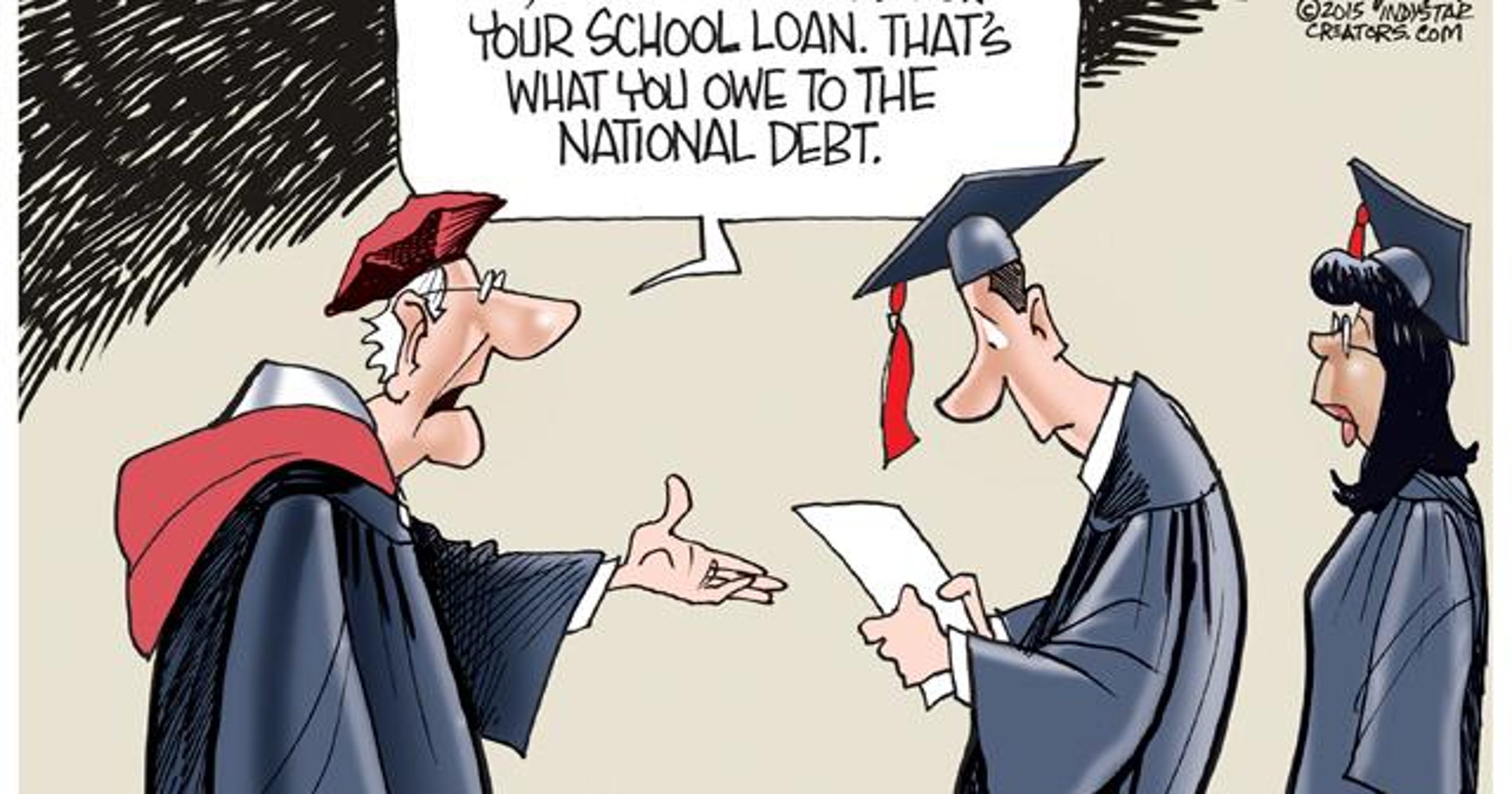 Cartoonist Gary Varvel: Student debt and national debt