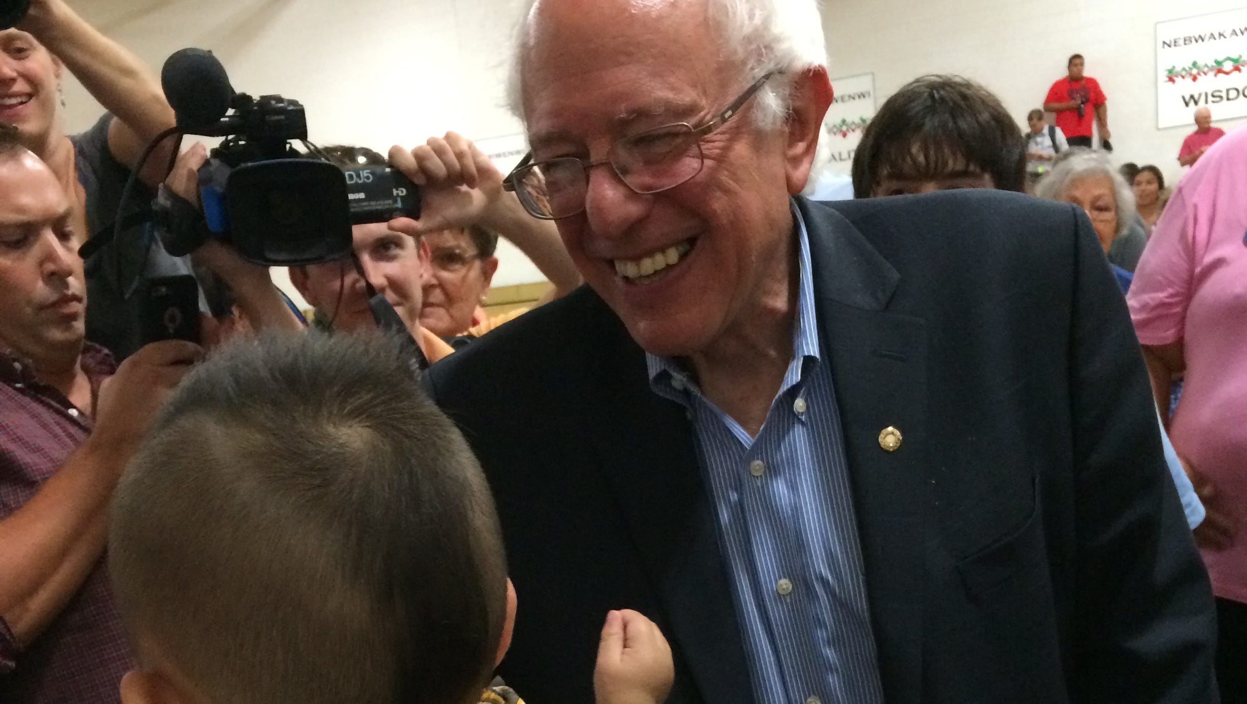 Bernie Sanders visits Native American settlement in Iowa