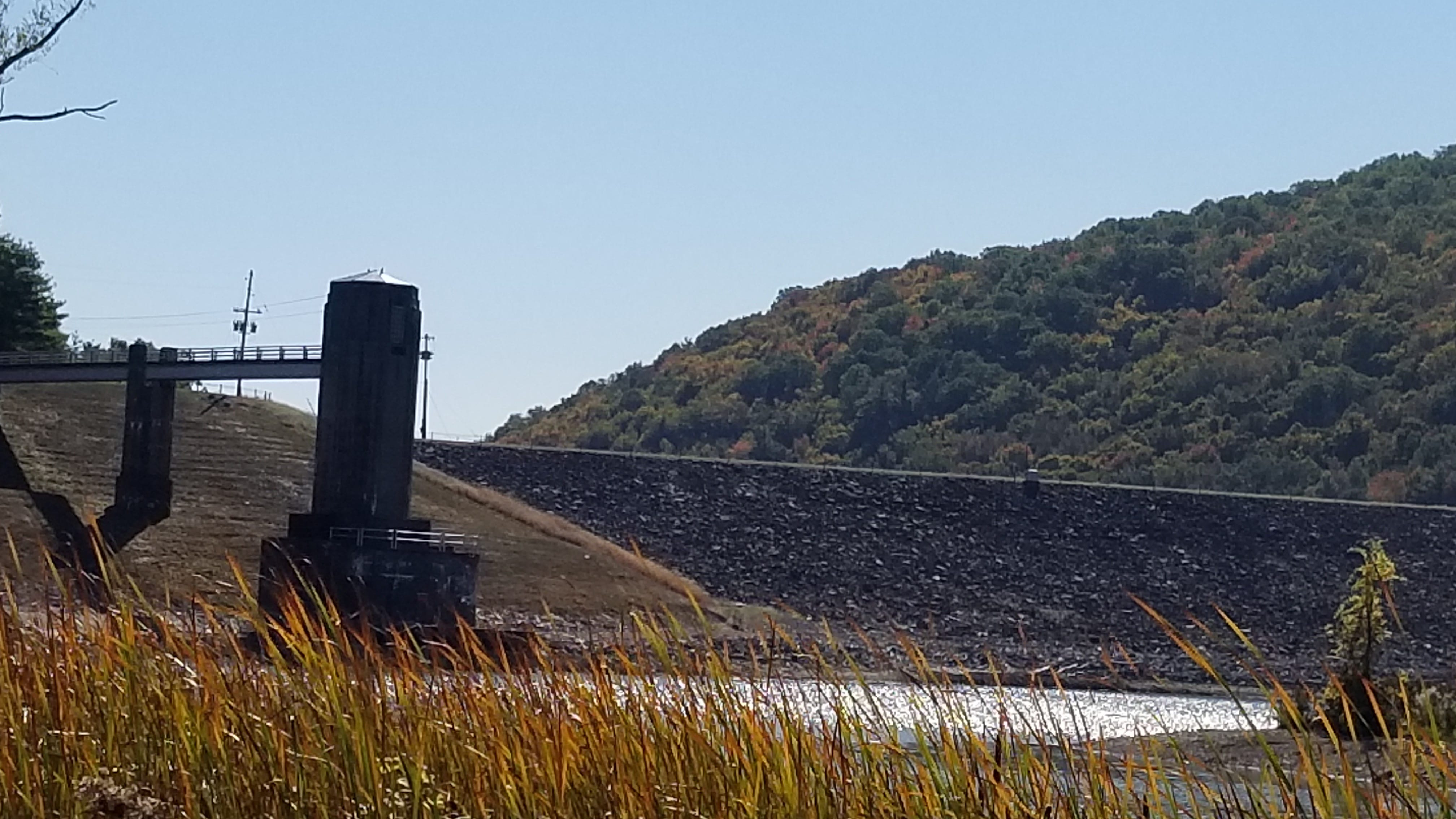 Almond Dam shows the effects of drought