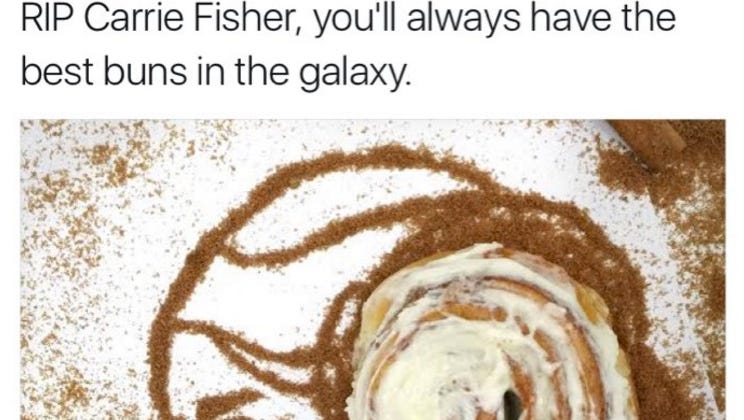 Cinnabon Deletes Apologizes For Carrie Fisher Tweet After Backlash