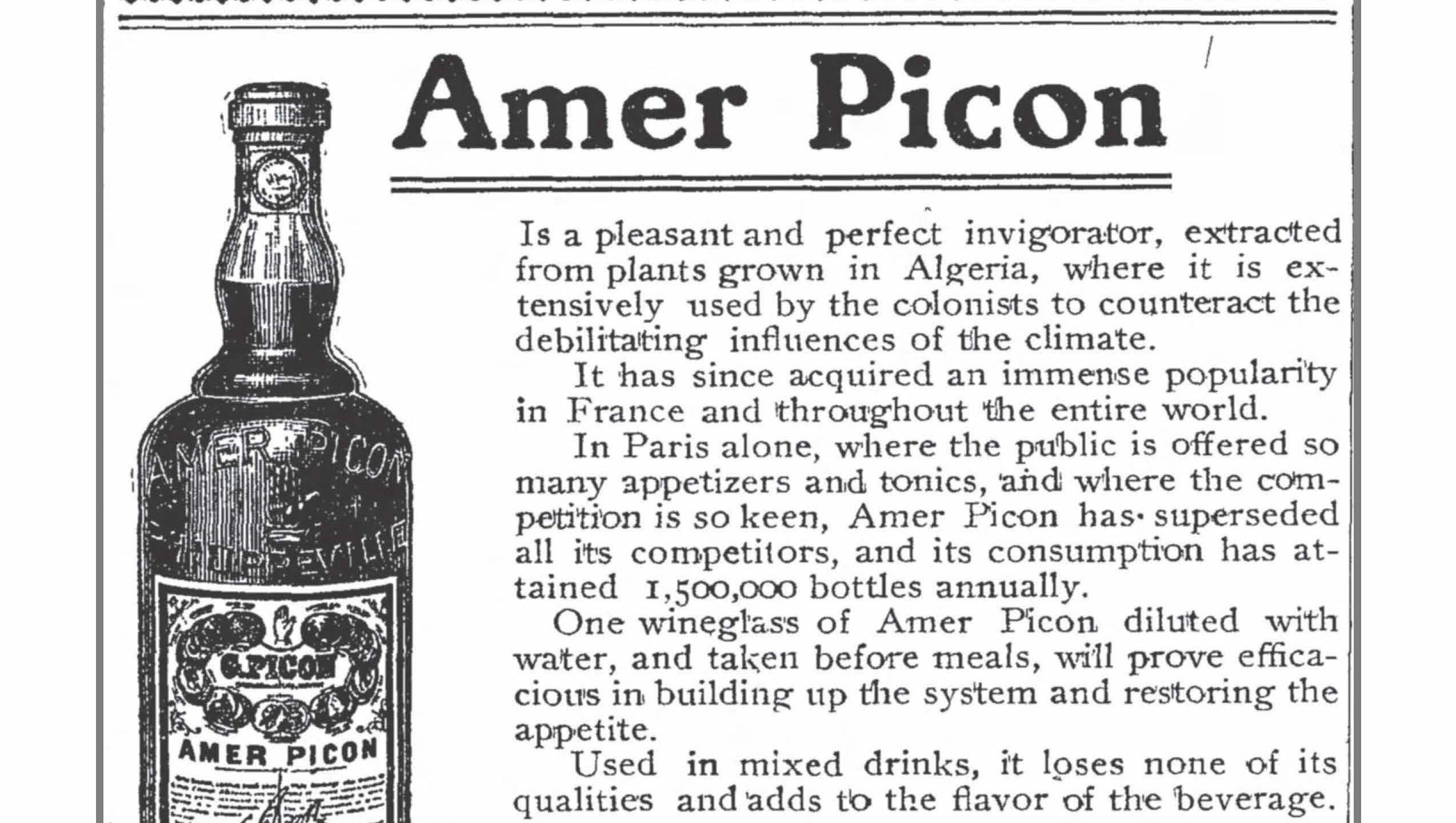 The origin of the Picon punch, a Western cocktail