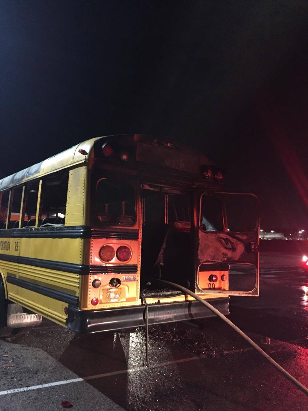 EVSC school bus damaged in fire