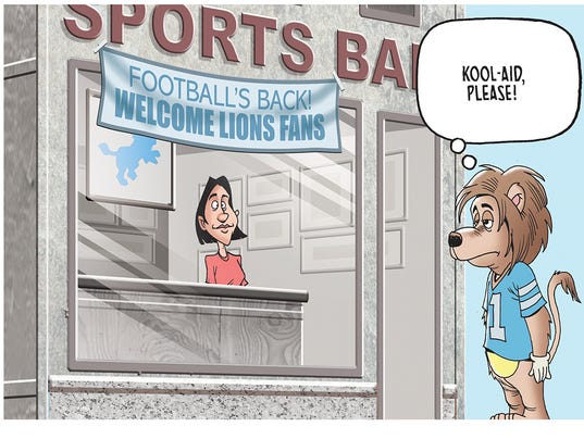 Vote for your favorite entry in our Detroit Lions cartoon caption contest