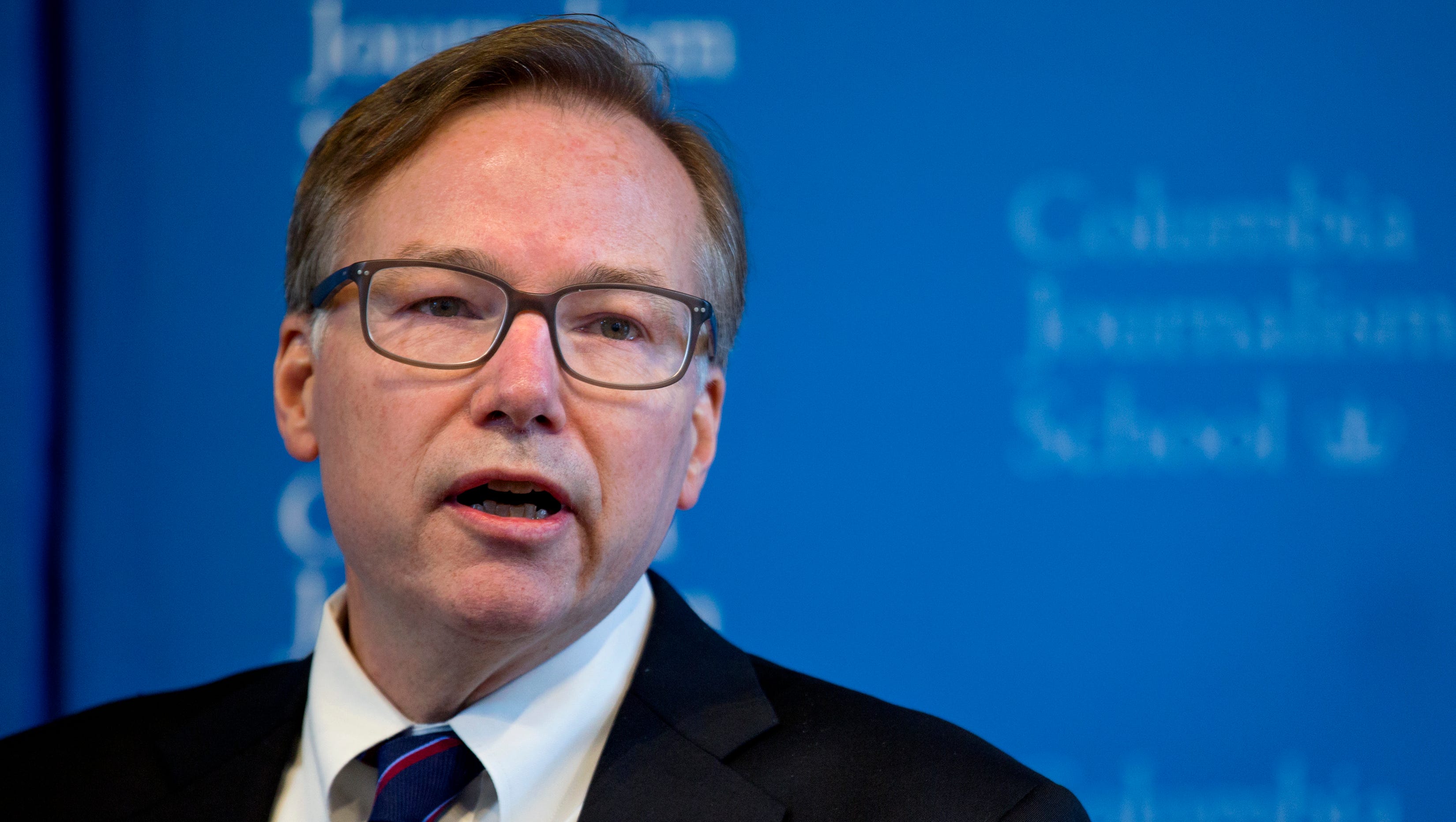 Columbia Journalism School Dean Steve Coll answers a question during a ...