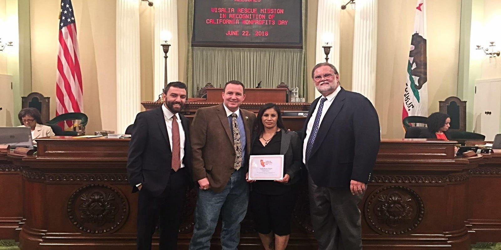 Visalia Rescue Mission recognized at state capitol
