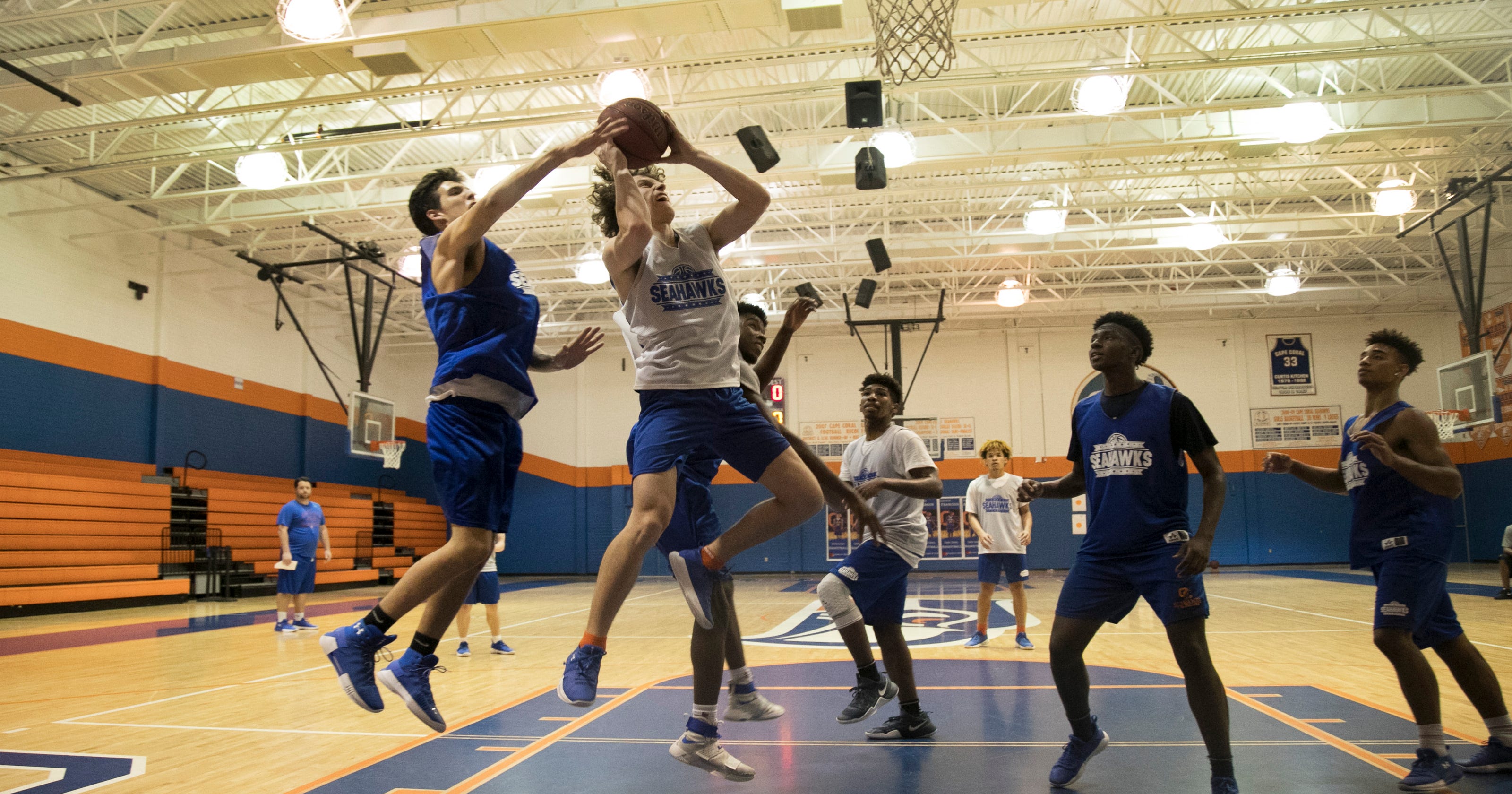 Cape Coral High School Basketball Team Practices For States