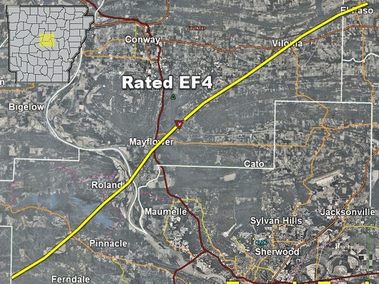 Report: Truck carried 27 miles by tornado in Arkansas