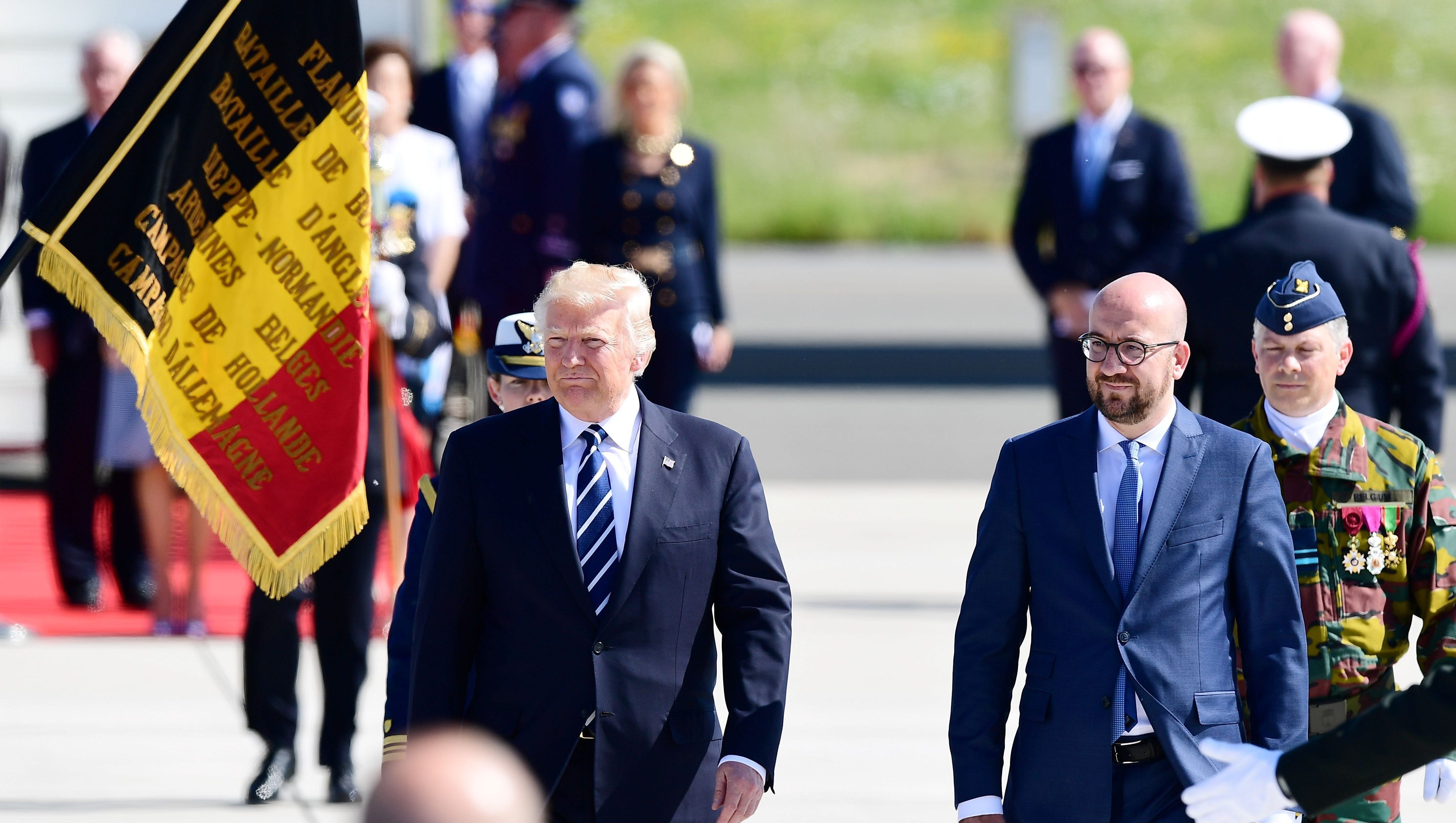 President Trump gets festive welcome in Brussels, a city he once called ...