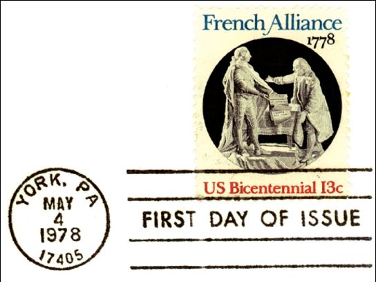 French Alliance of 1778 ratified May 4 in York