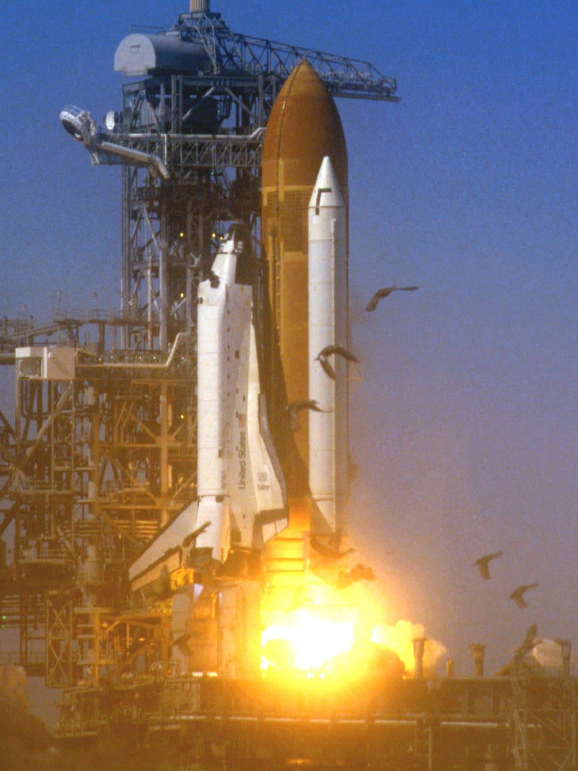 Space Shuttle Challenger explosion stuns nation