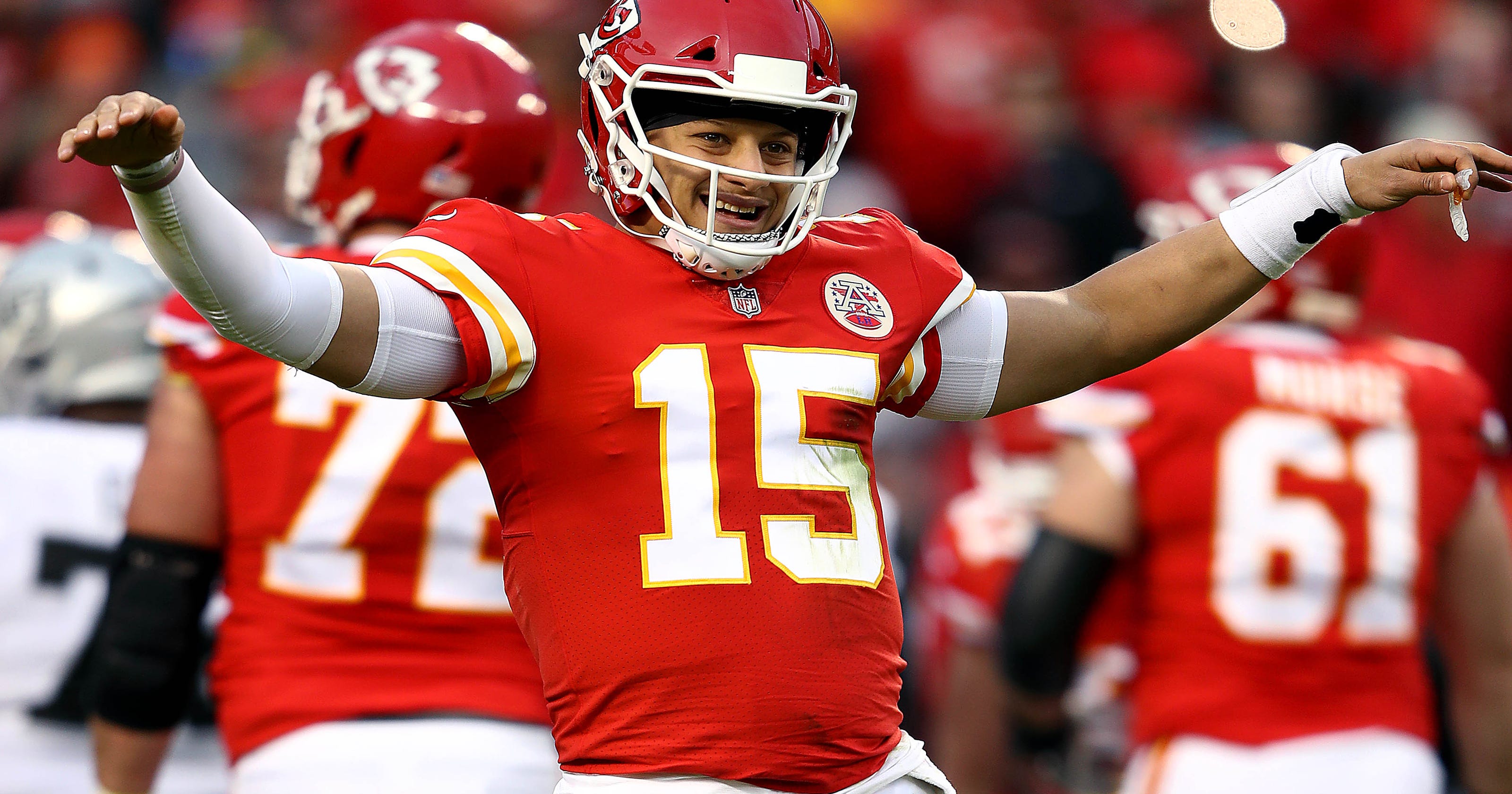 Patrick Mahomes in action