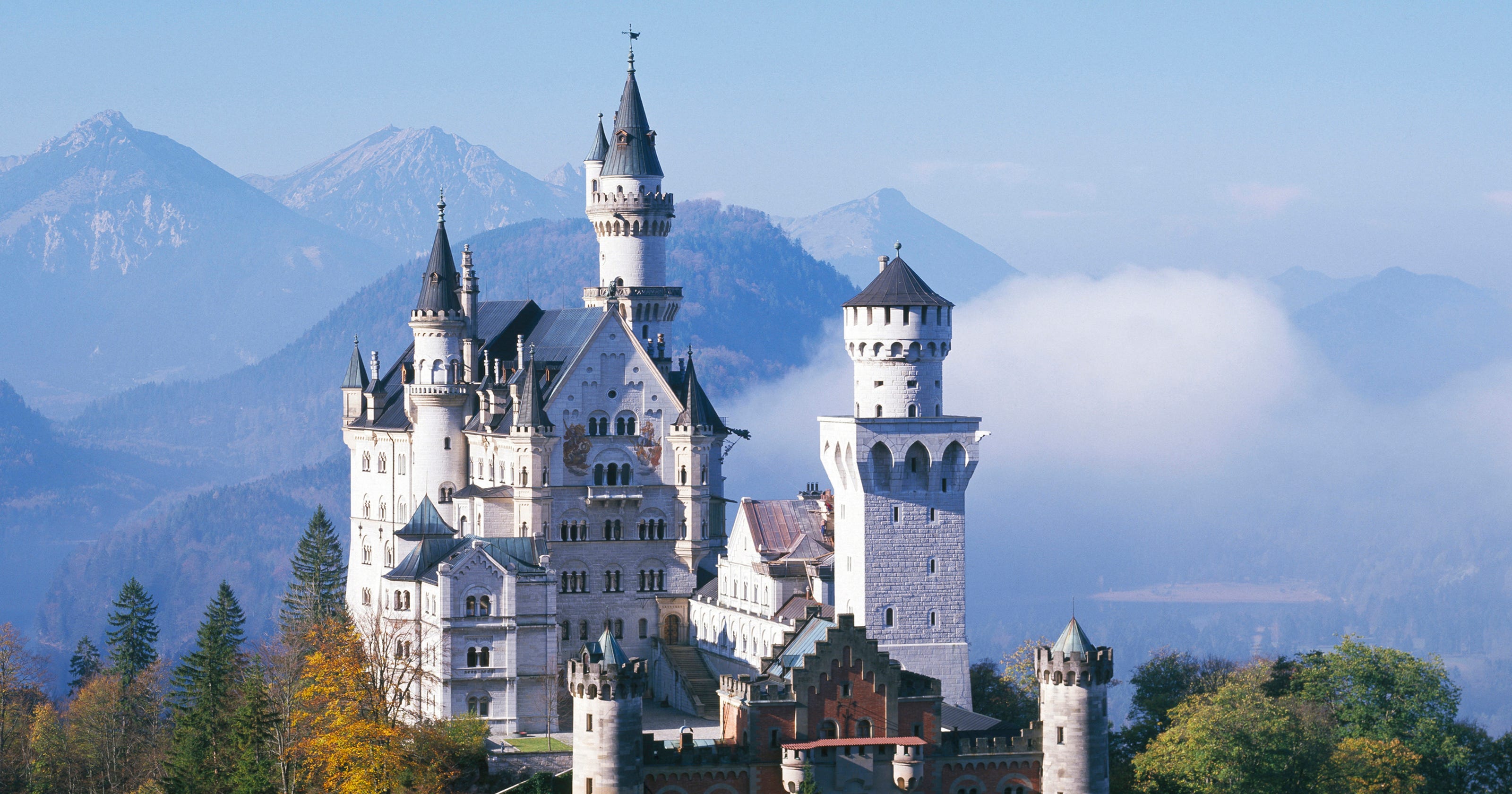Most beautiful castle falls behind an amusement park