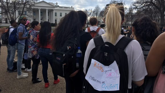 Students protest at White House as part of gun control walkout