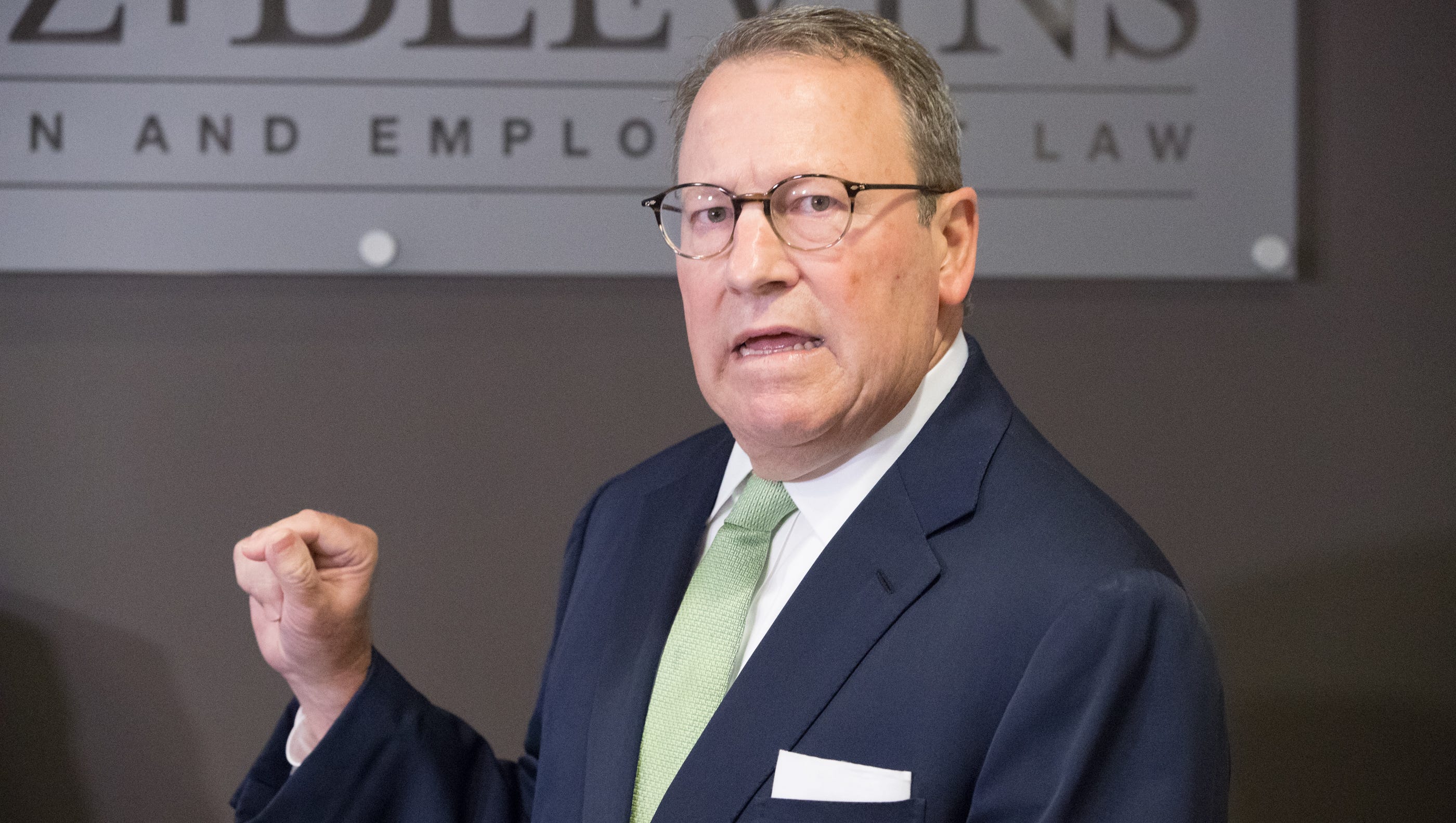 Kevin W. Betz and Sandra L. Blevins give a press conference on ...