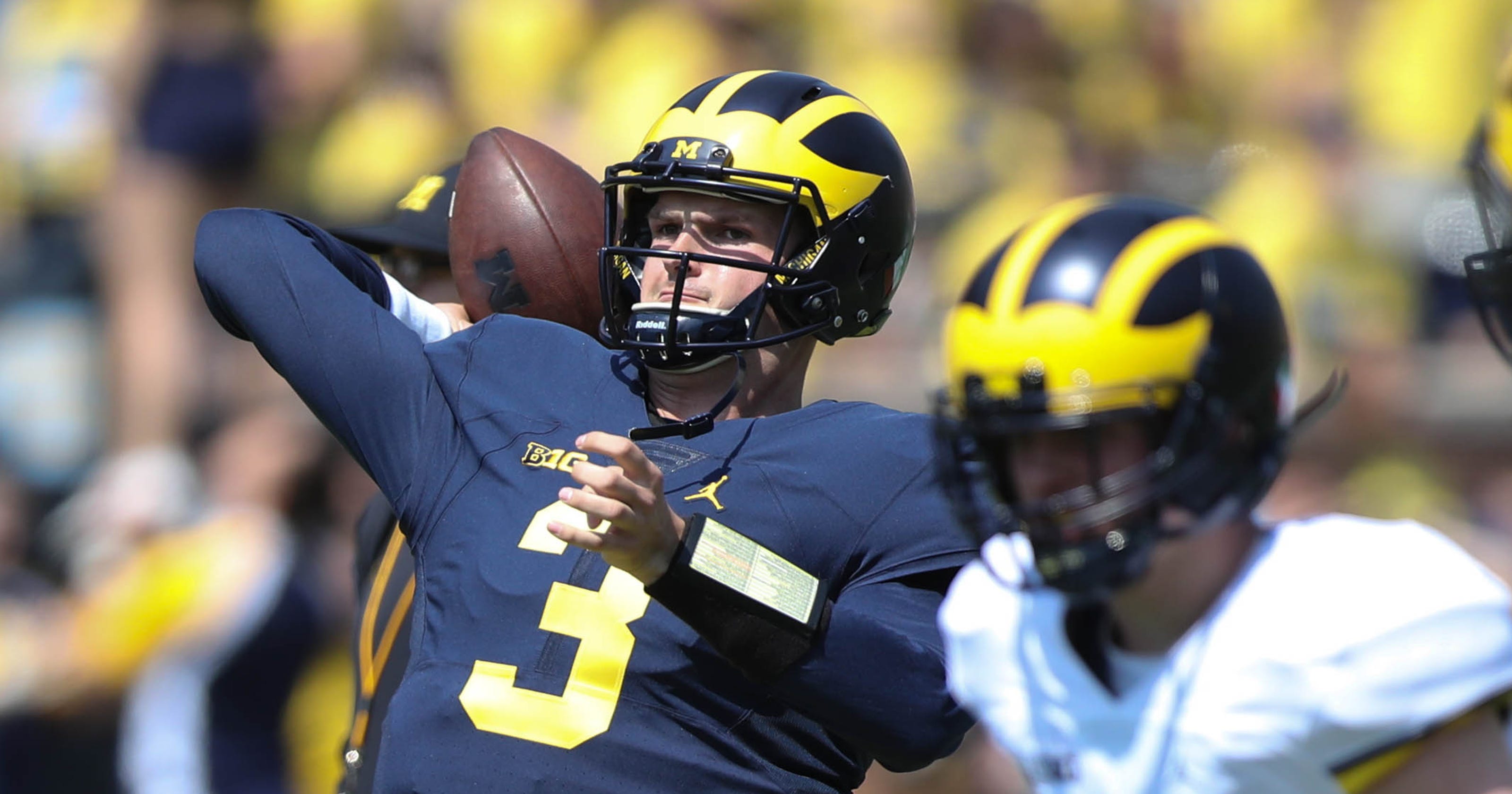 Michigan football's Jim Harbaugh won't reveal starting quarterback