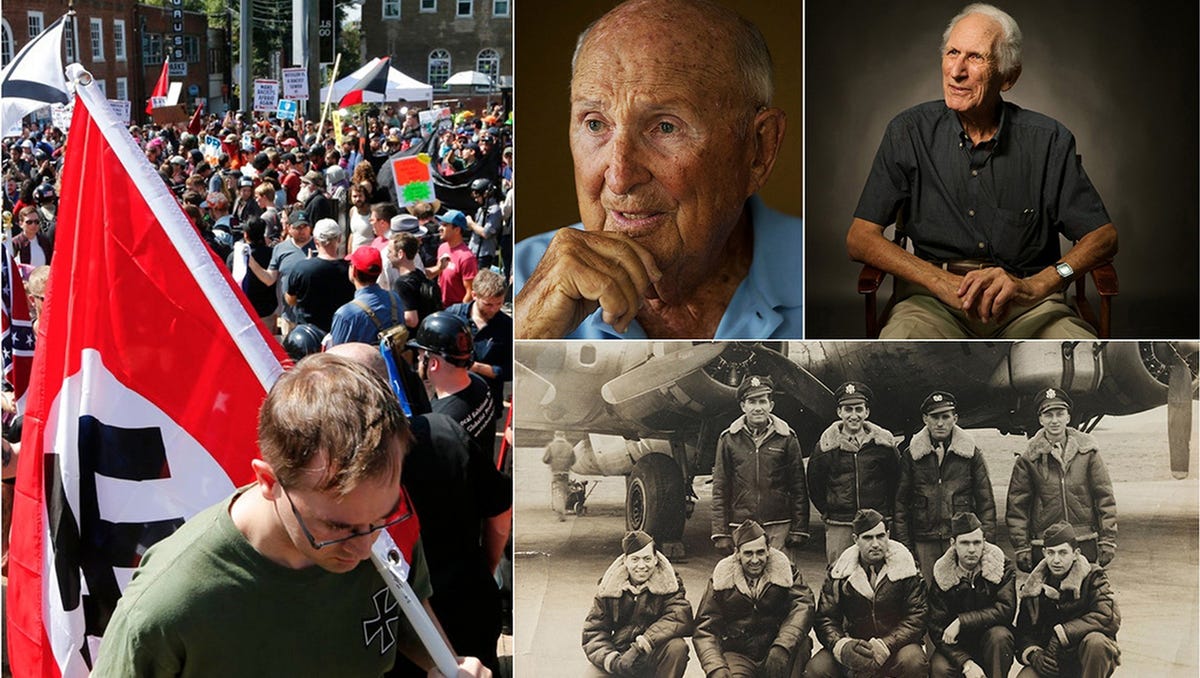 World War II vets tell of Nazi horrors and condemn U.S. nazism.