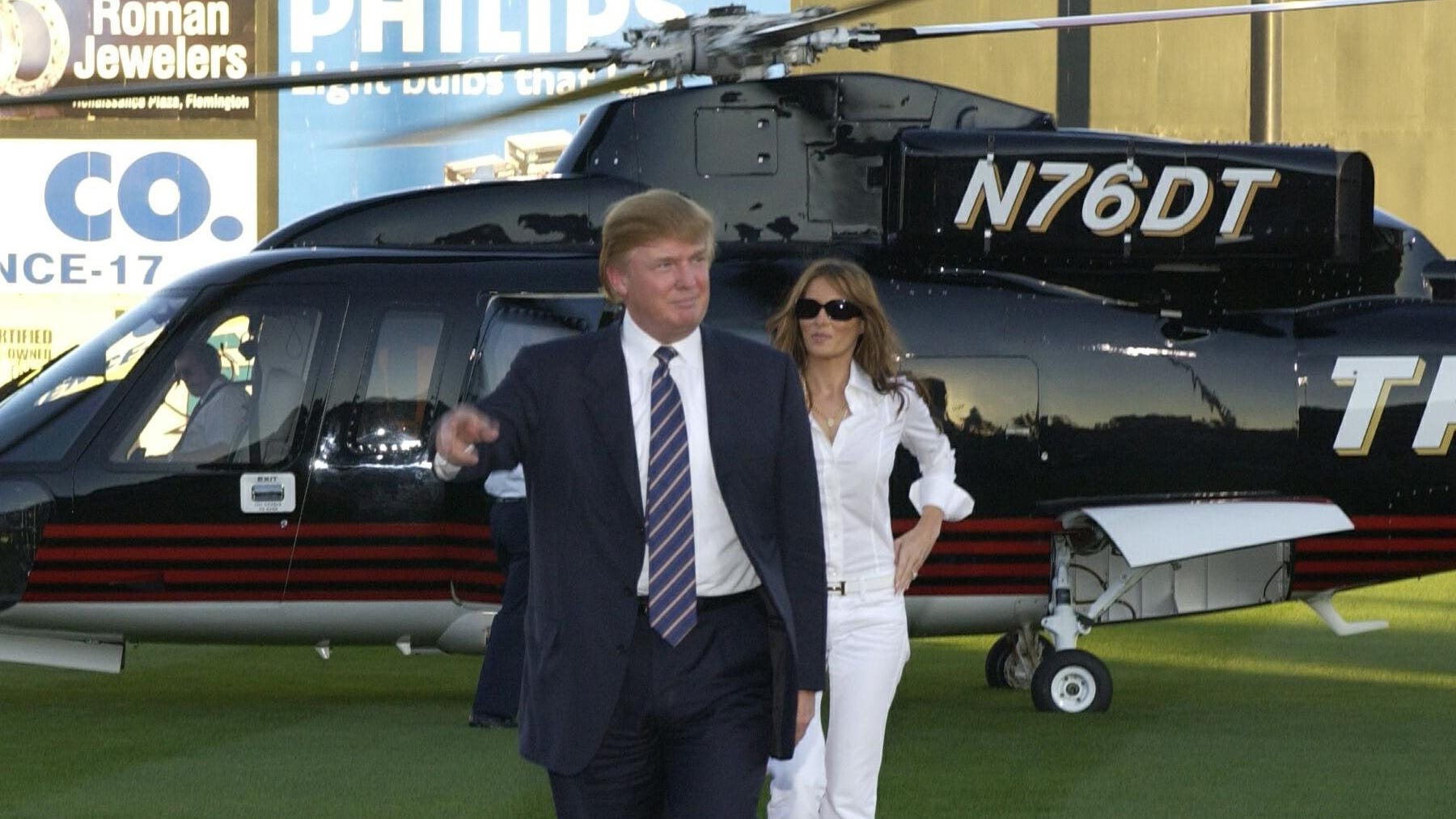 When Donald Trump landed a helicopter in center field