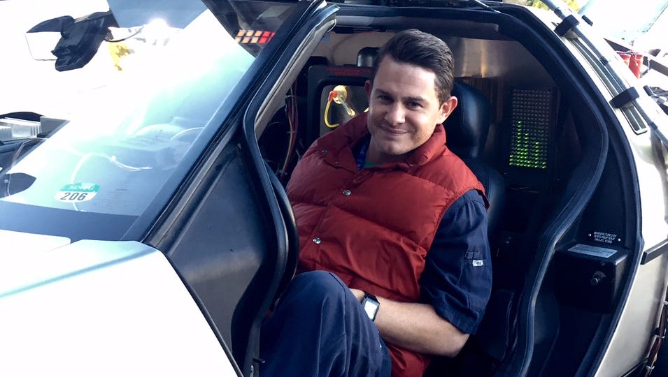 Reno doc rocks out in 'Back to the Future' DeLorean