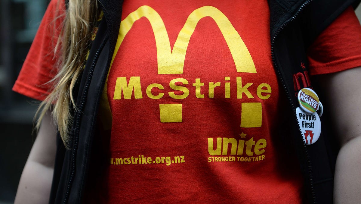 What's their beef: Fast-food workers protest low wages