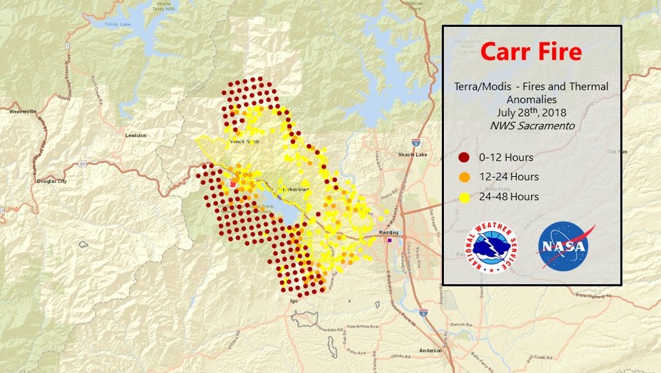 Carr Fire more than twice the size of Redding, grows to 83,800 acres