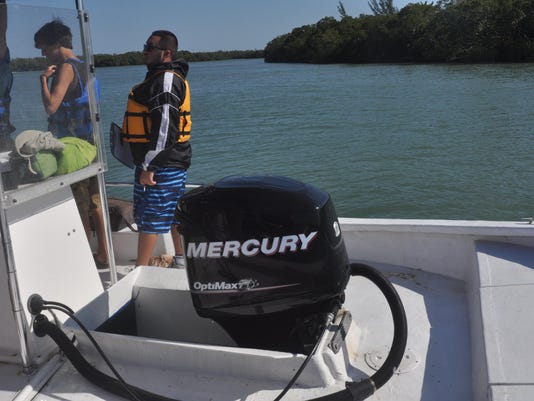 On Capt. Kelly’s mullet boat, the motor’s in the middle