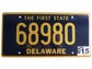 Delaware license plates through the years