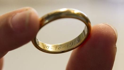 Couple weds with family ring, exactly 100 years later