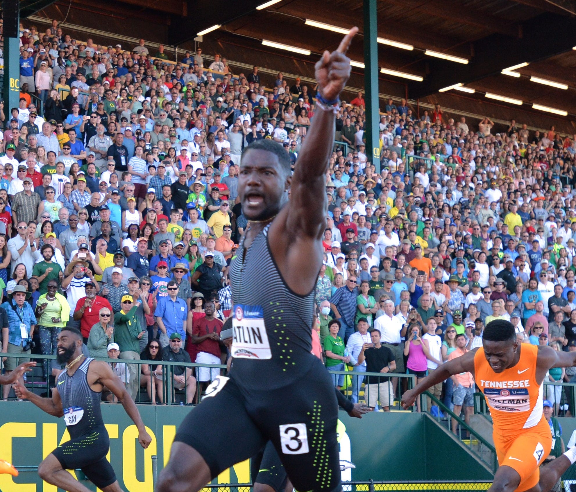 Justin Gatlin sprints onto another Olympic team with world-best time ...