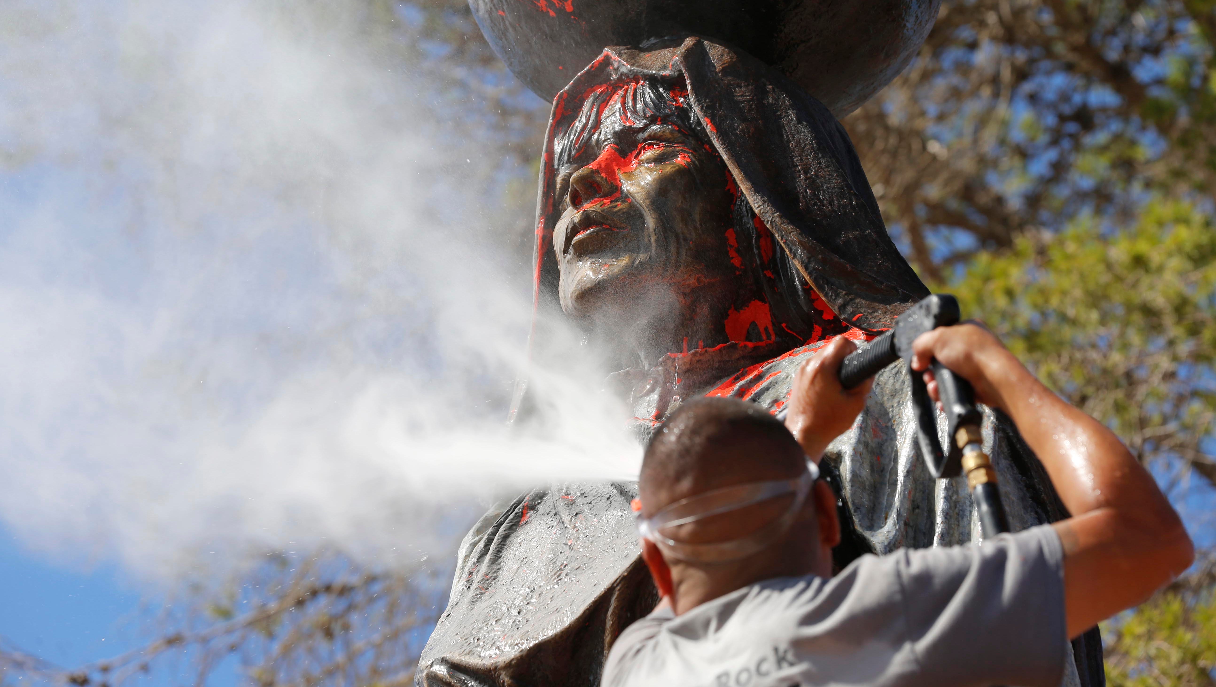 Columbus Day, a US Army captain and the Tigua statue vandalism of 2017