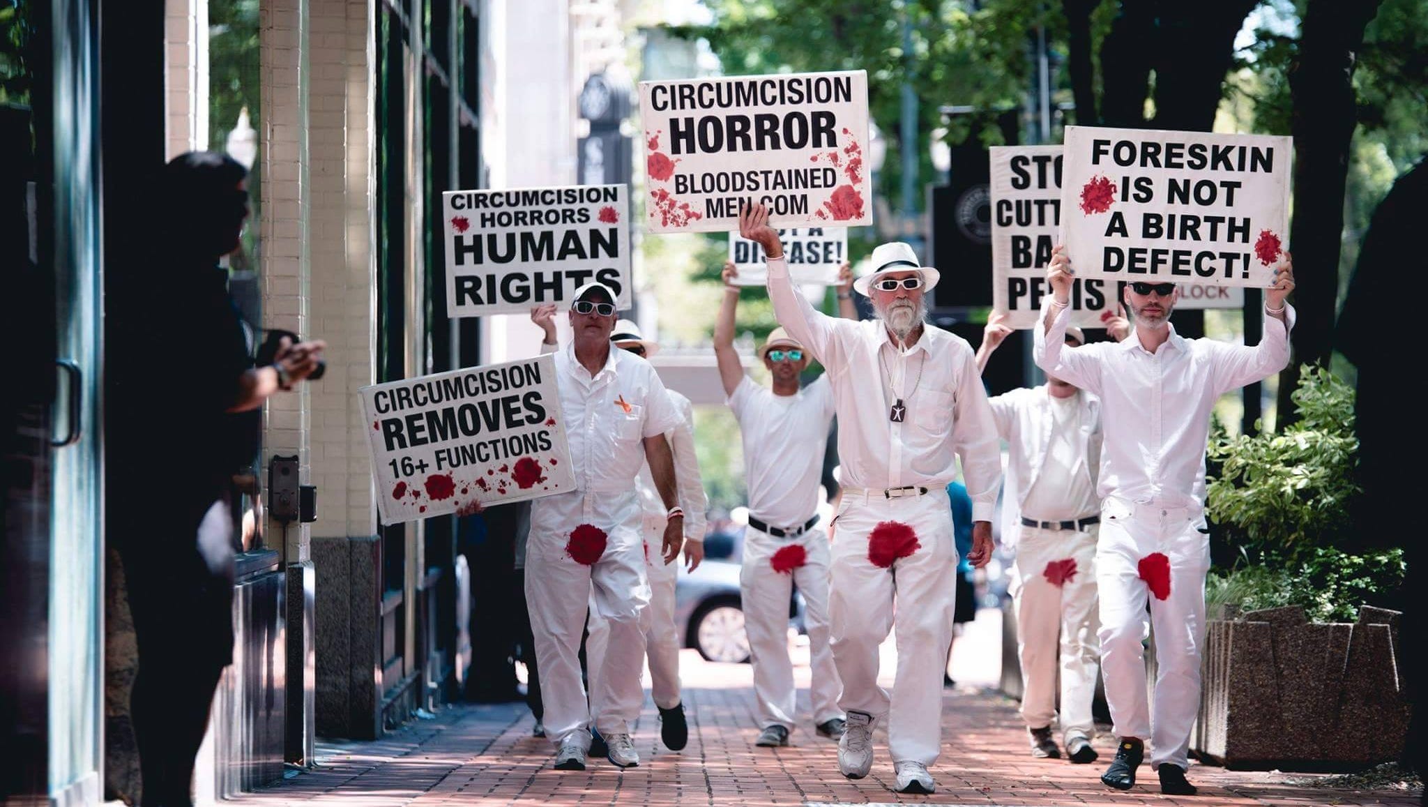 Bloodstained Men and Their Friends protest circumcision in Toms River ...