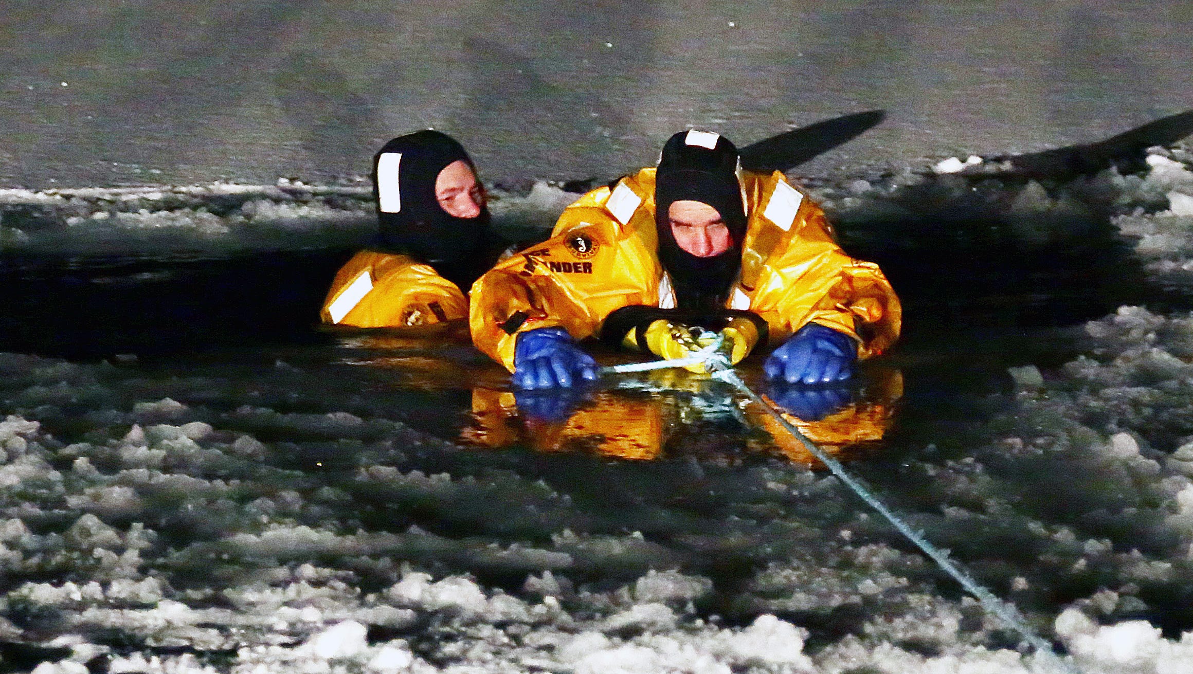Springfield Township firefighters practice ice rescue