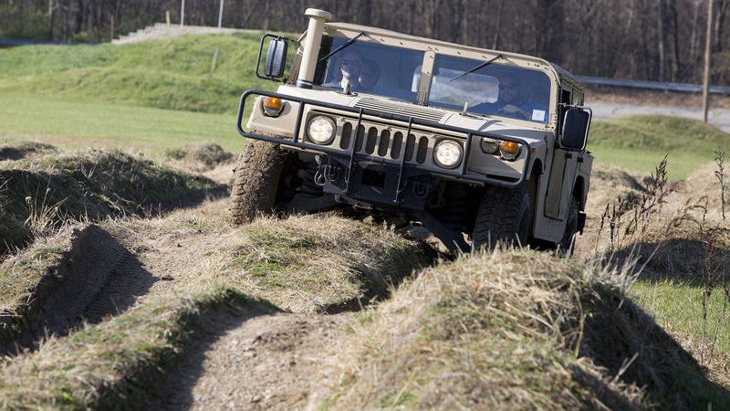 Putting the Humvee through its paces at AM General's South Bend test track