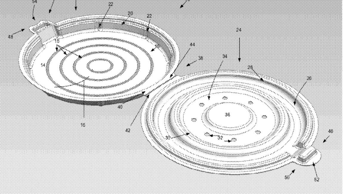 Apple pizza box: Circular container is patented