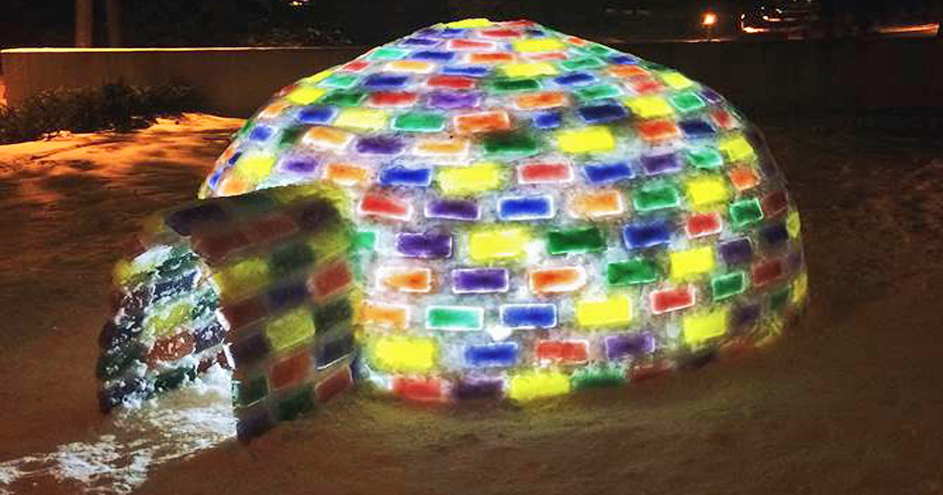 Cold? Cool: This SJU student enjoys building an igloo