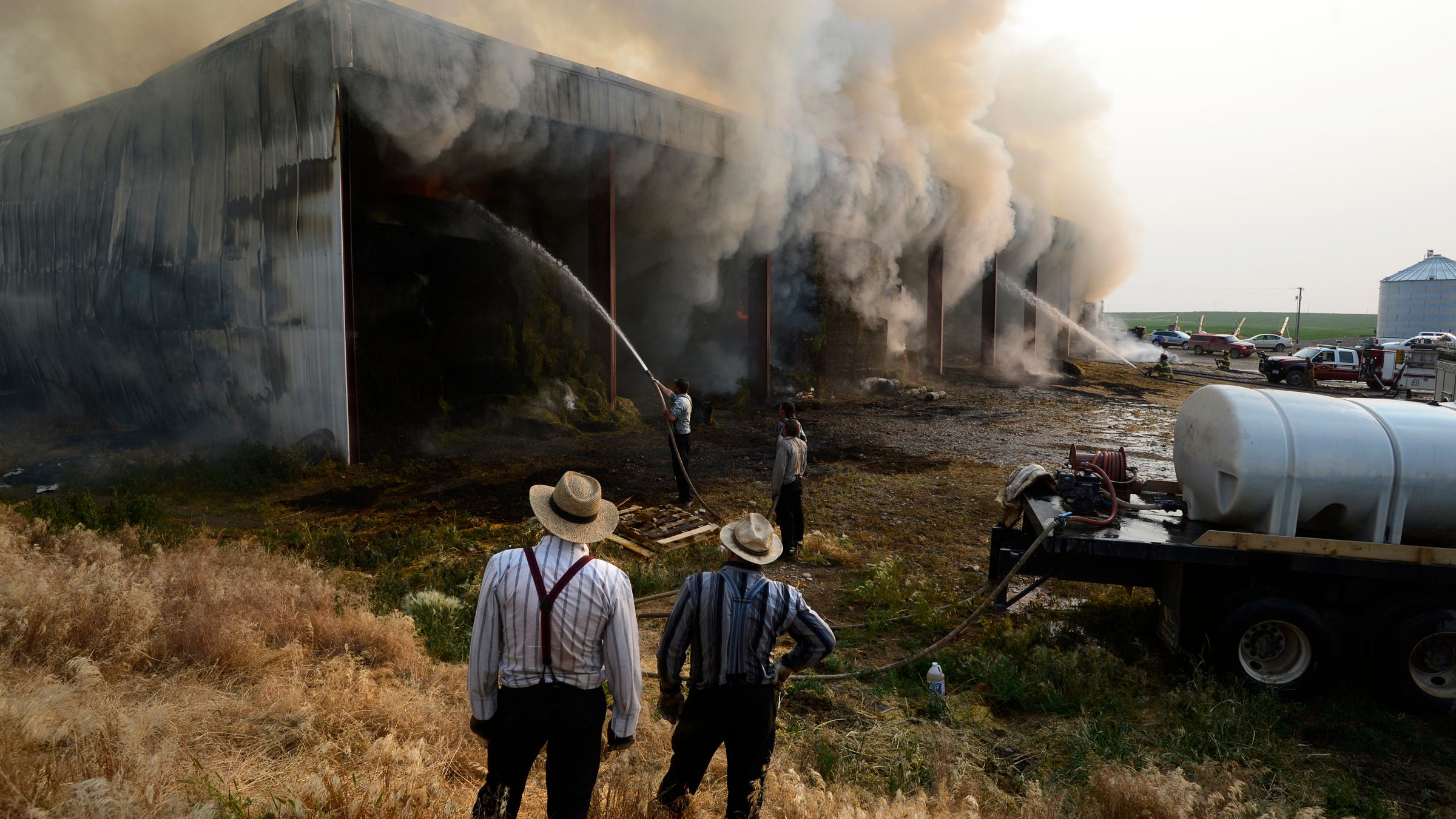 Barn fire destroys 400 tons of hay at Hutterite colony
