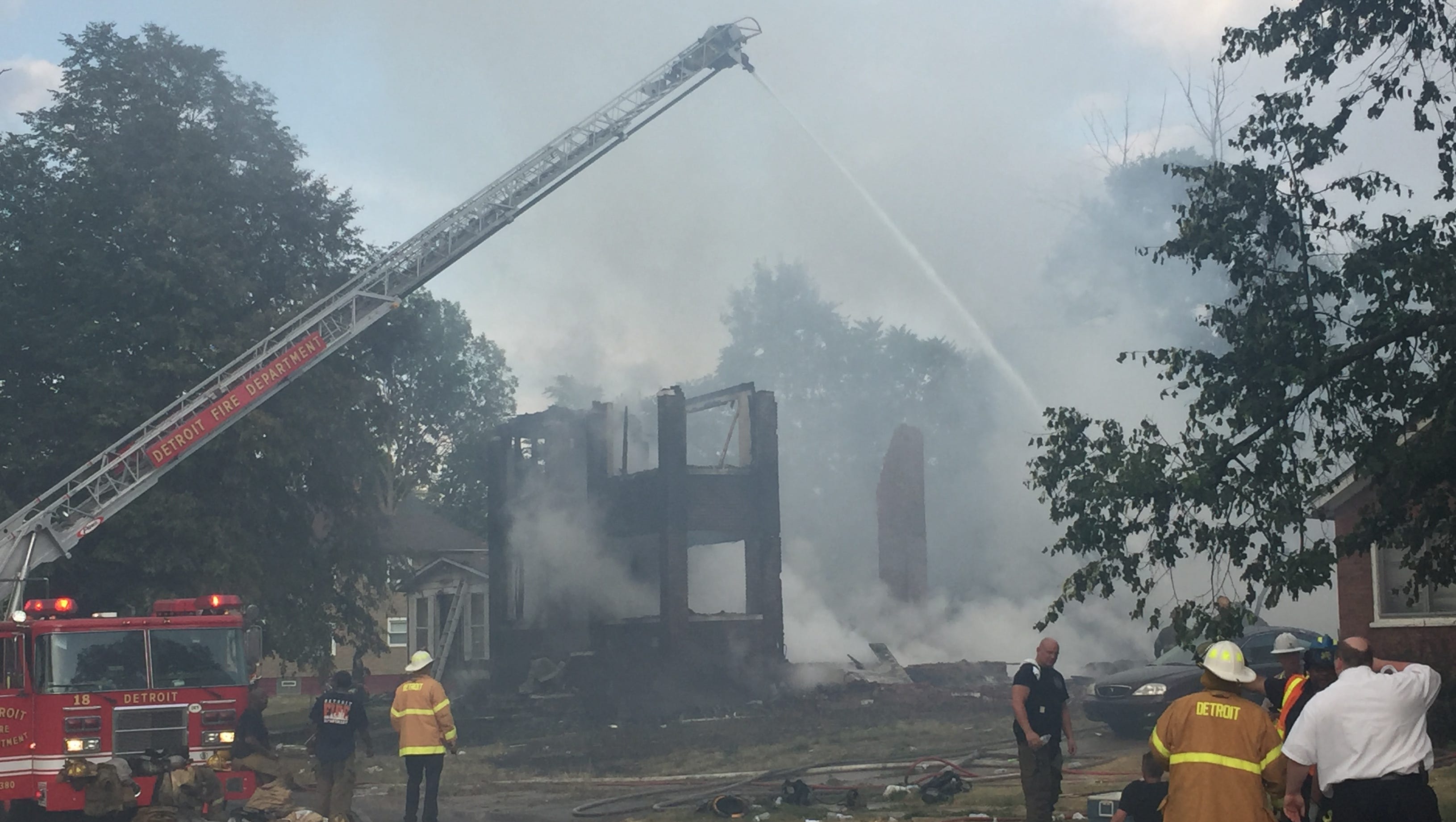 Fiery blast destroys east side Detroit home; occupant is burned
