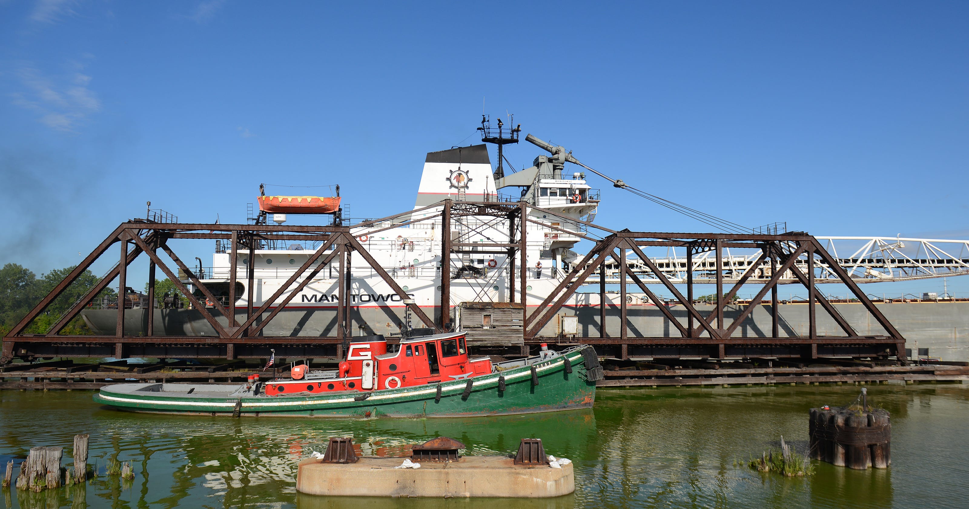 Lake freighters ply the waters with power and grace