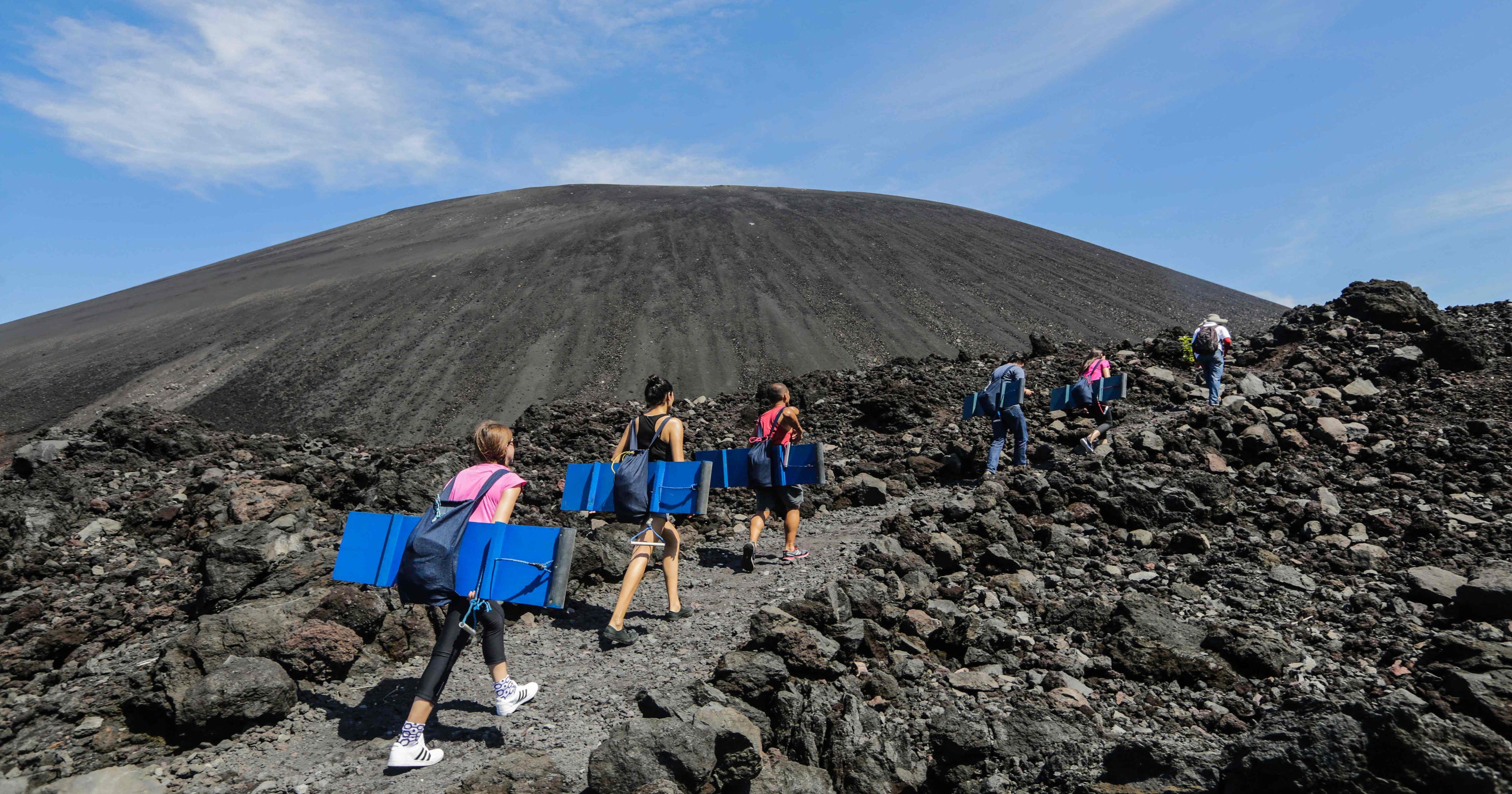 Sandboarding down the Cerro Negro volcano