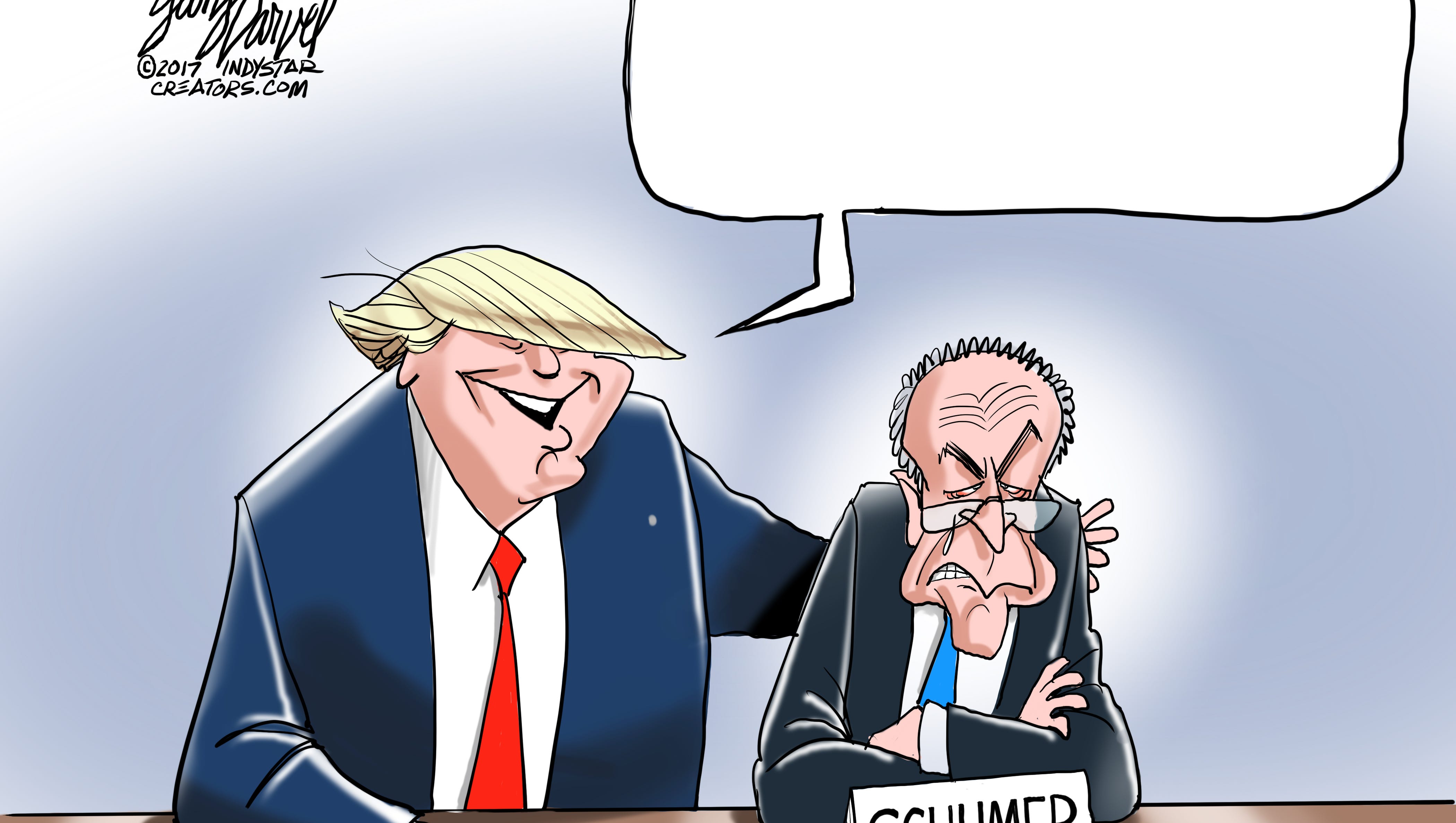 Varvel: Caption this cartoon of Trump and Schumer