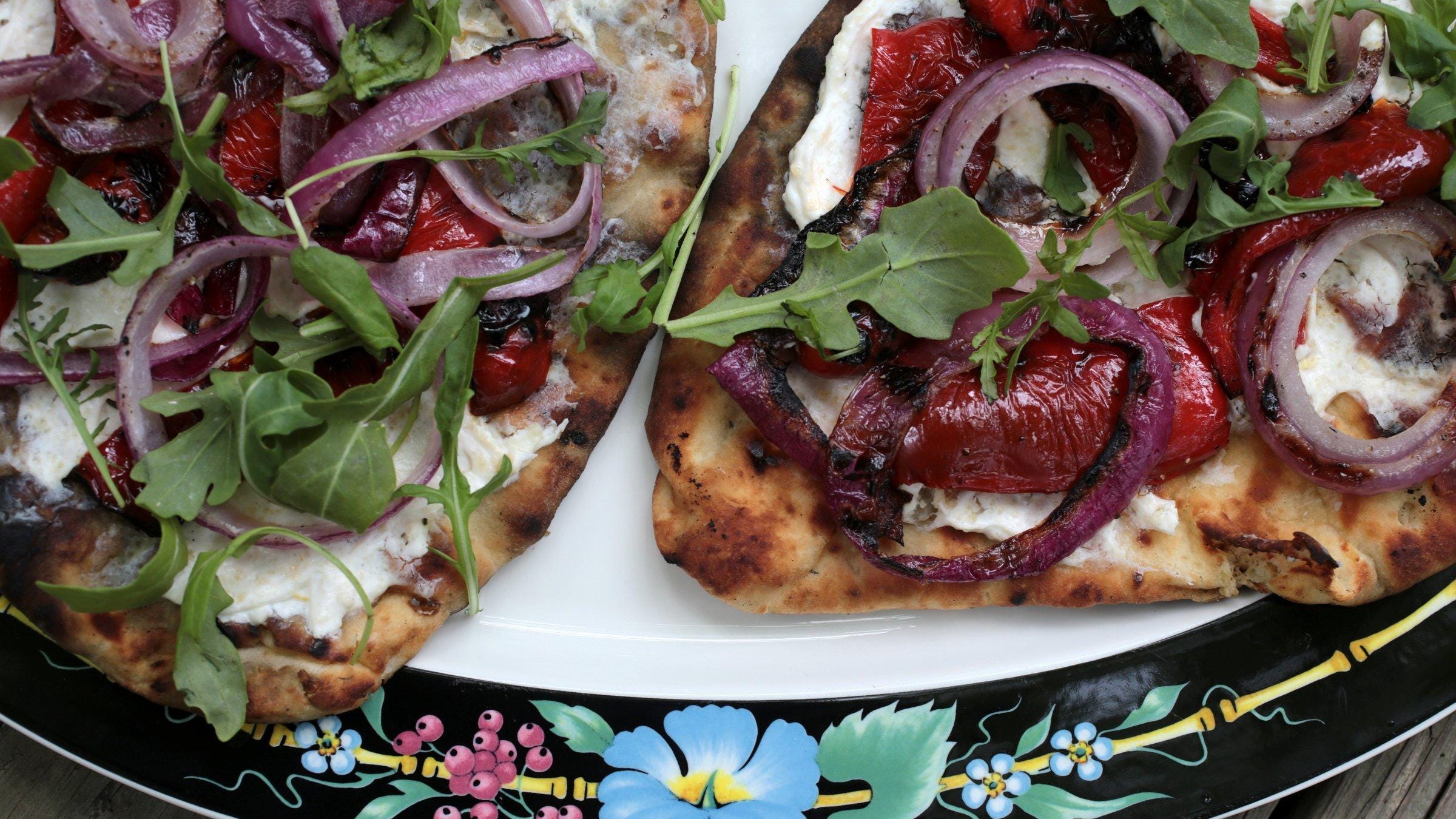 Labor Day recipe: Grilled Pepper and Red Onion Pizzas