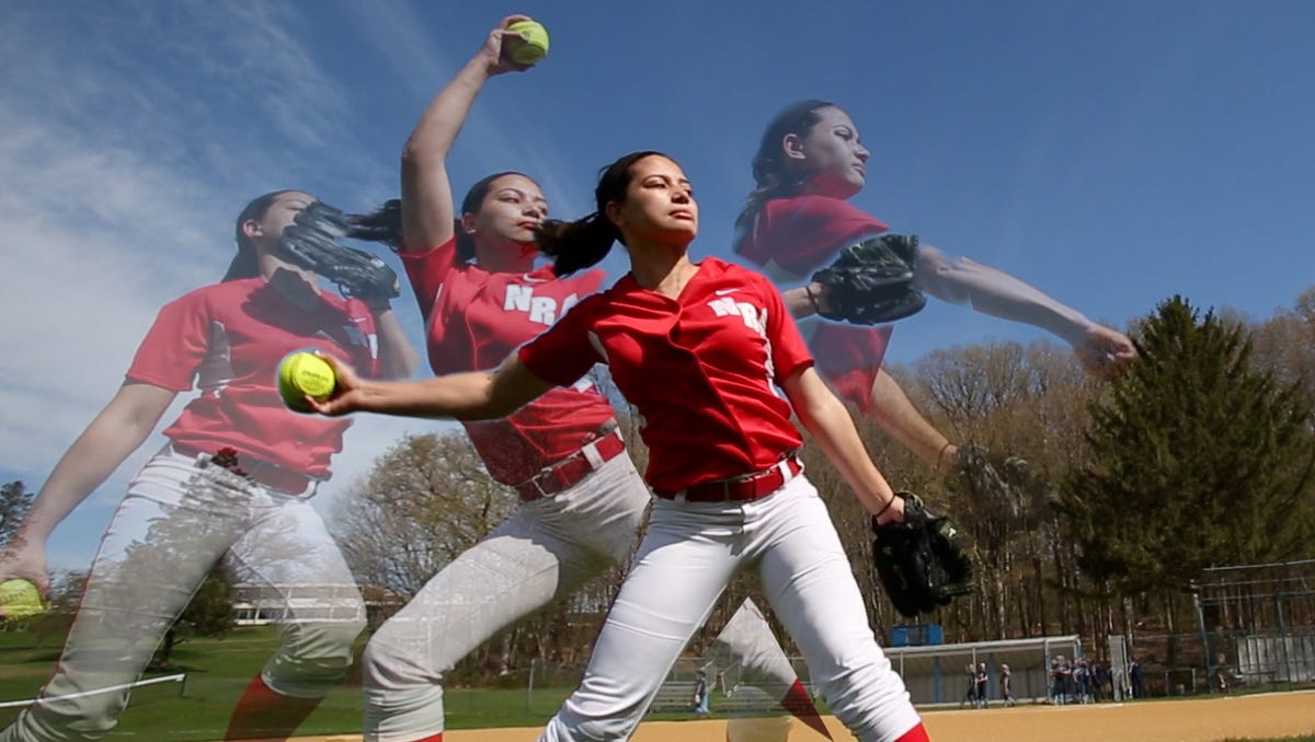 Softball pitchers motions revealed in multi-image photos