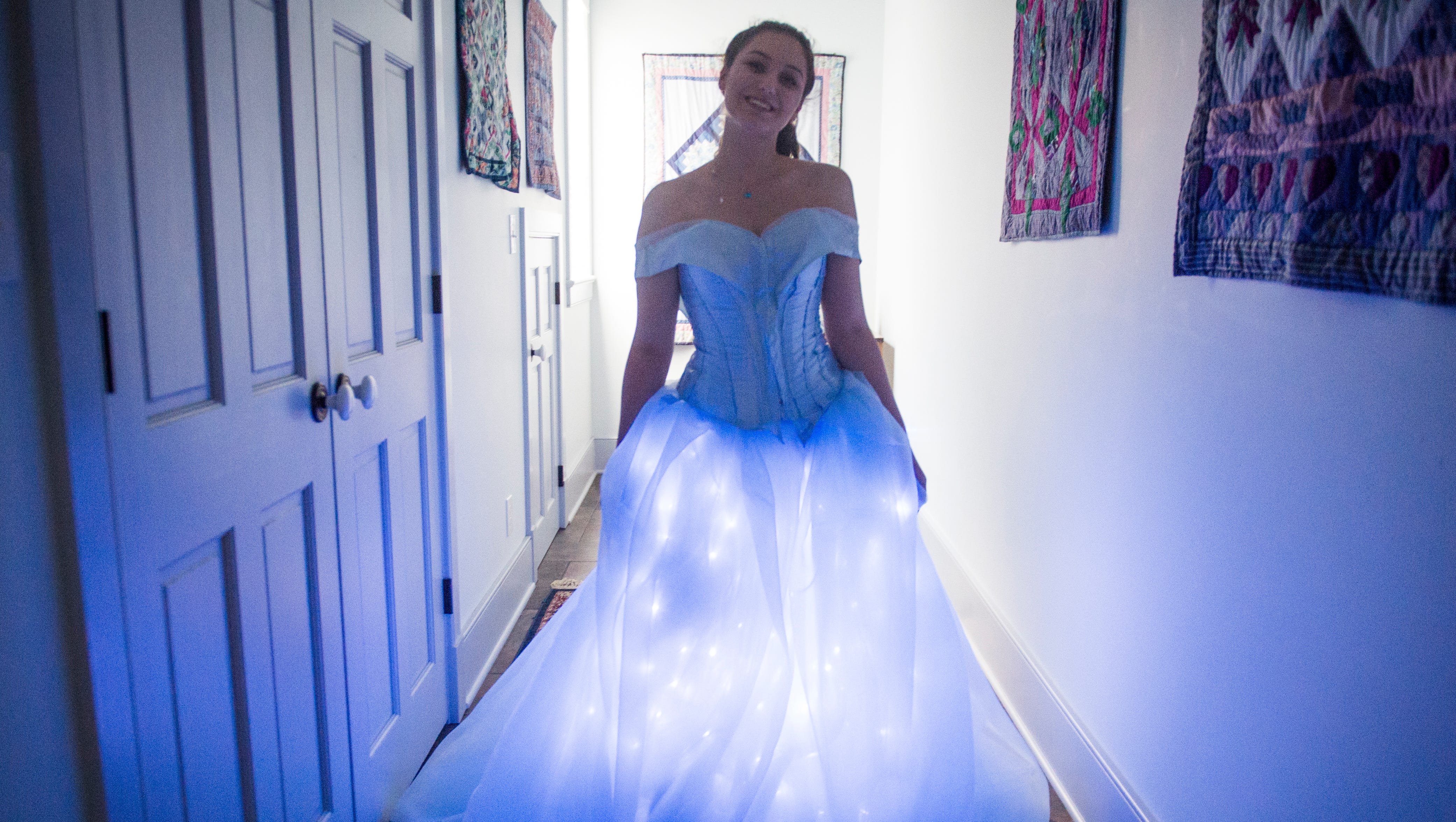 West High student creates dream Cinderella prom dress