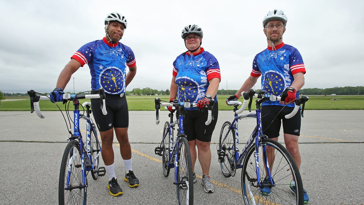 Special Olympics bicycling athletes training