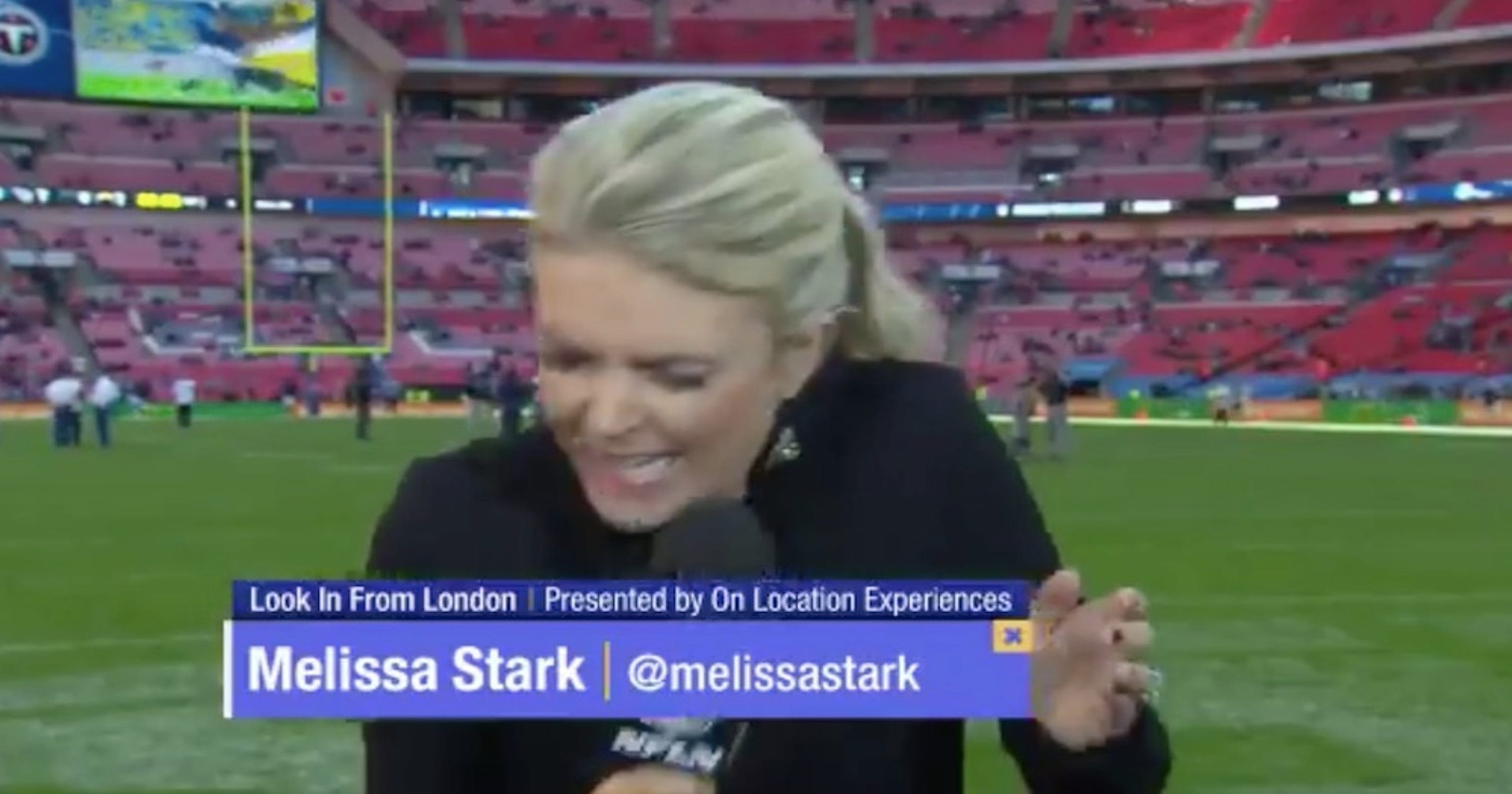 NFL Network reporter gets hit in head by ball on live TV, shakes it off