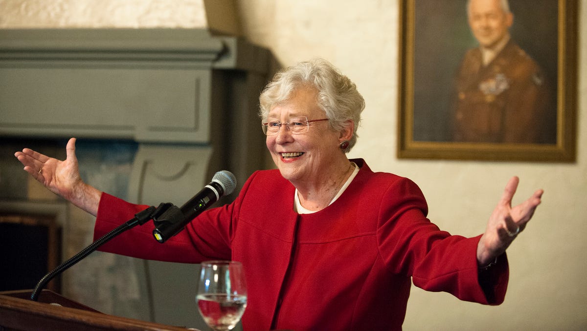 Governor Kay Ivey signs military bills at Maxwell Air Base