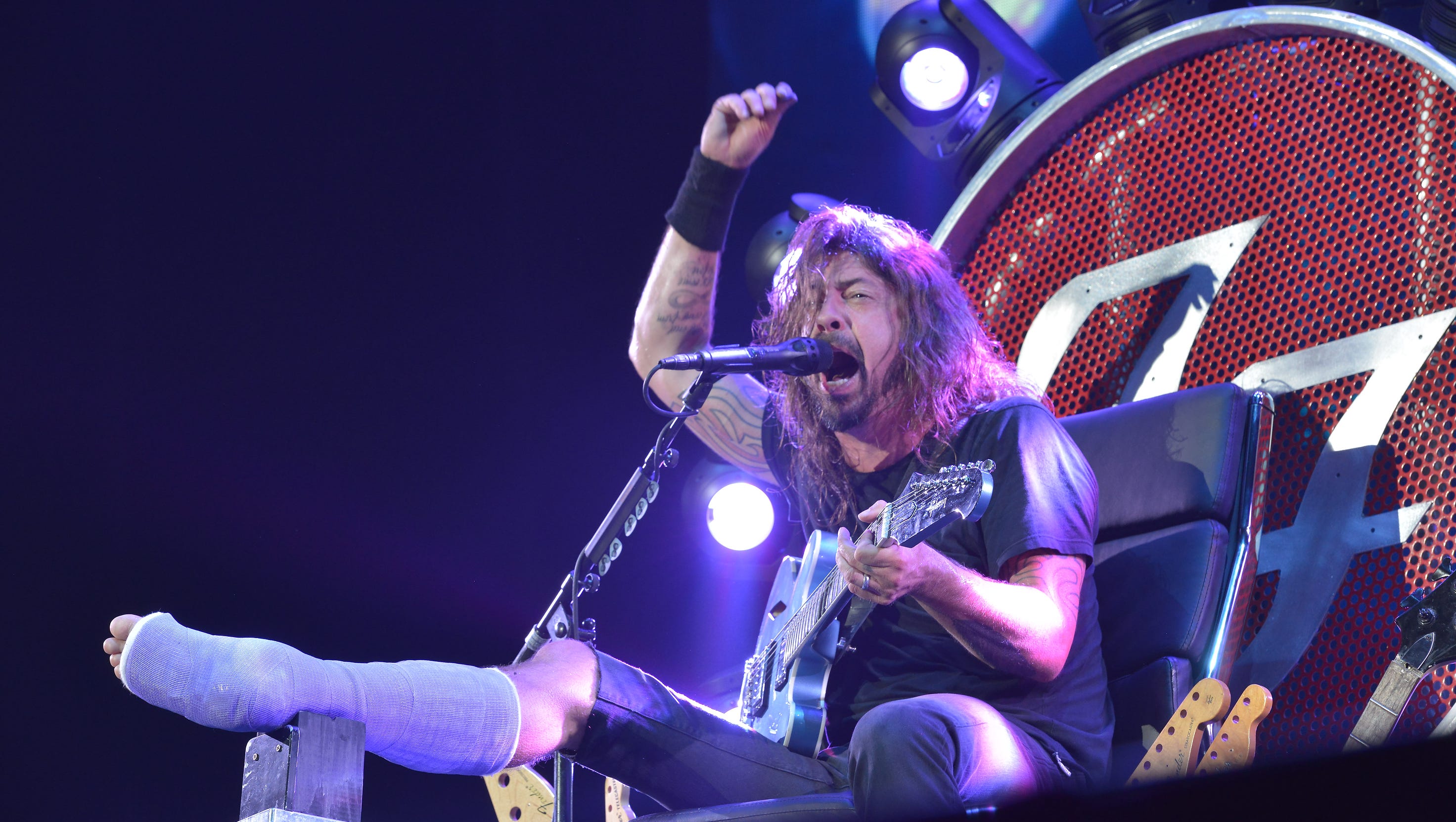 Dave Grohl, lead singer of rock band The Foo Fighters, performs during ...