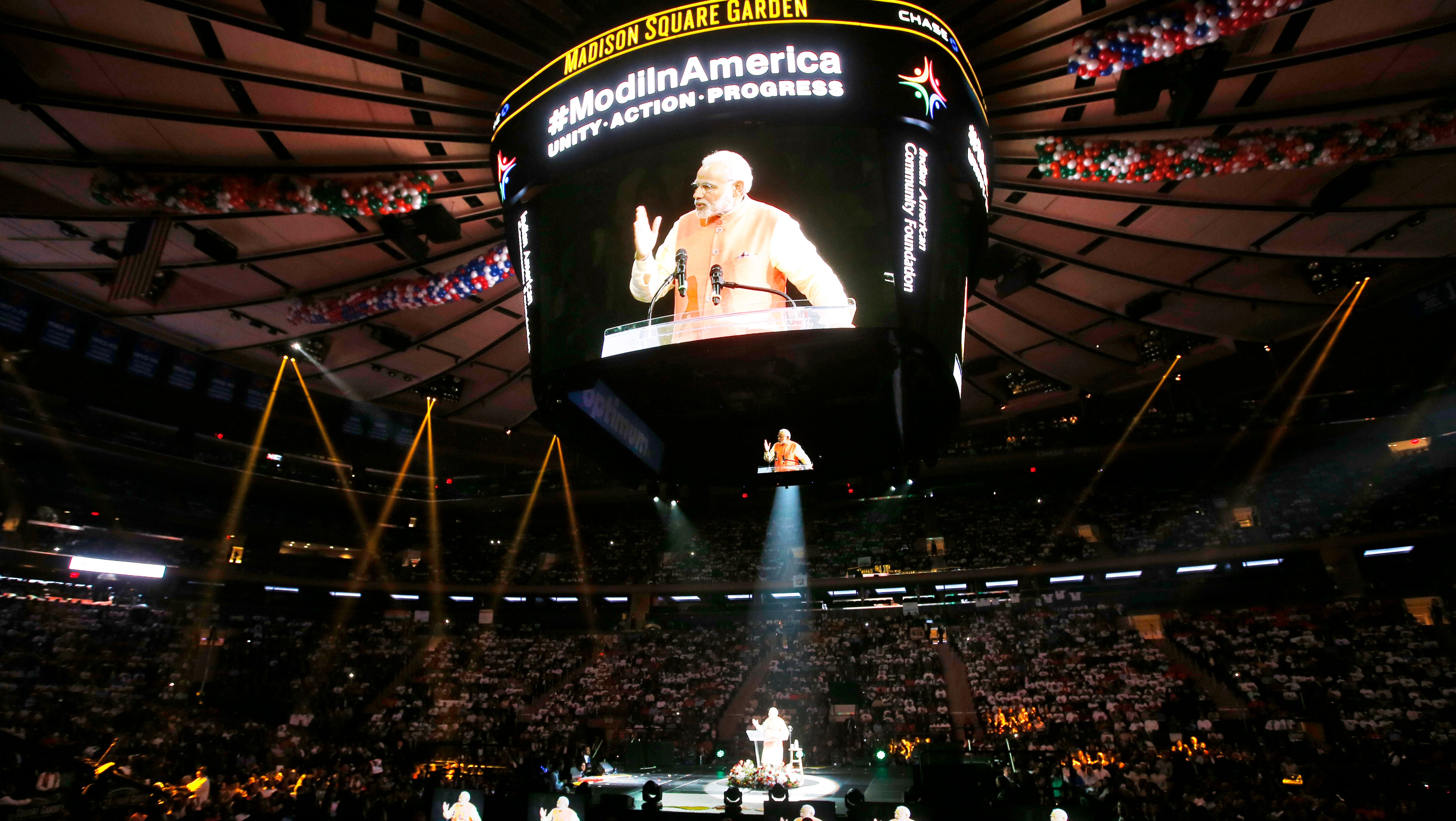 India's Prime Minister Modi thrills, angers in New York