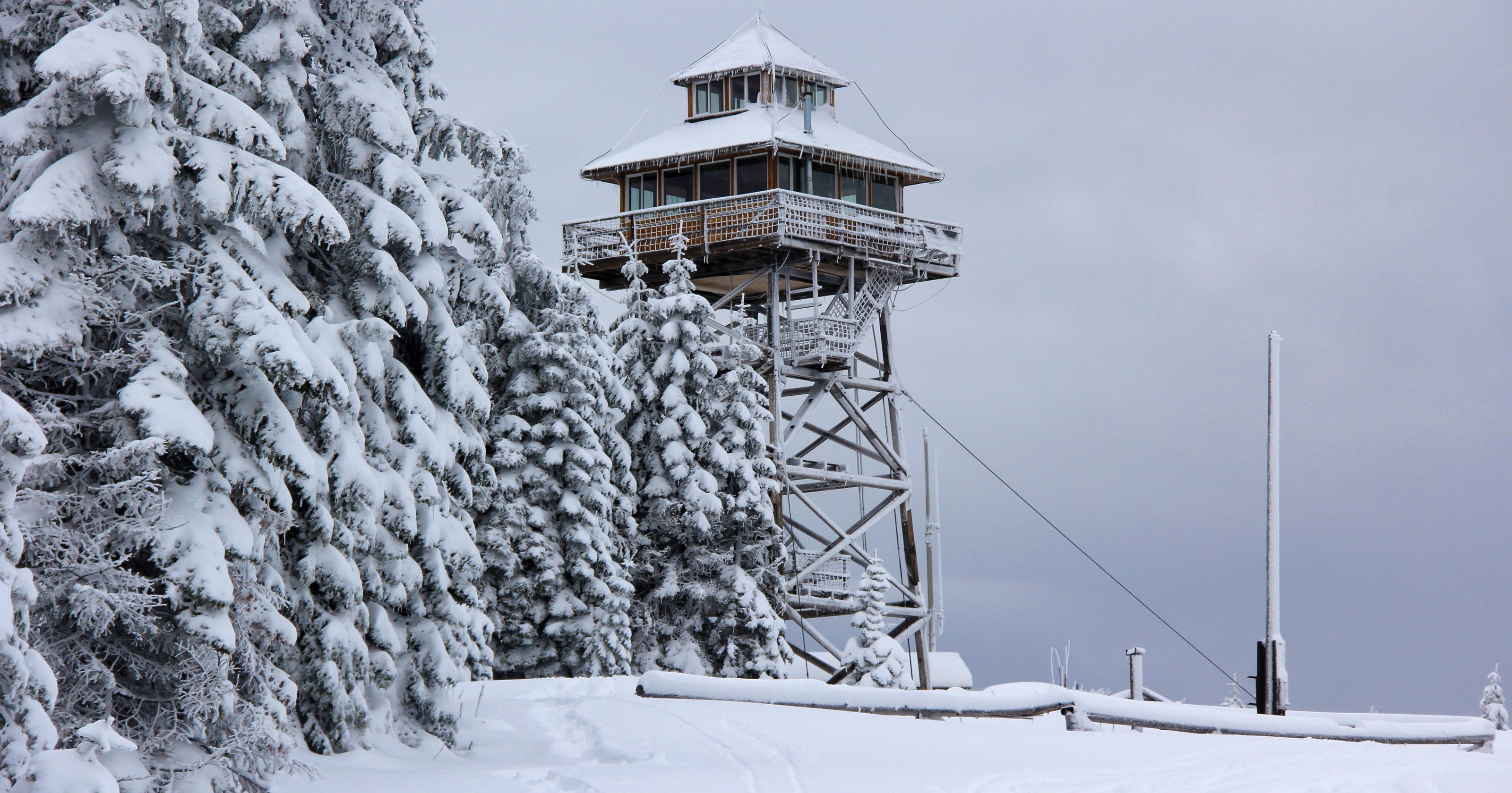 Warner Mountain Lookout a cozy escape in snowy wilderness
