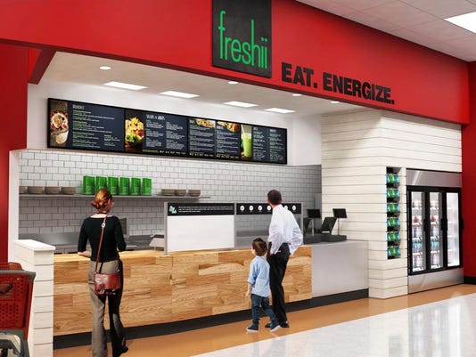 At test Target cafes, hot dogs out, salads in