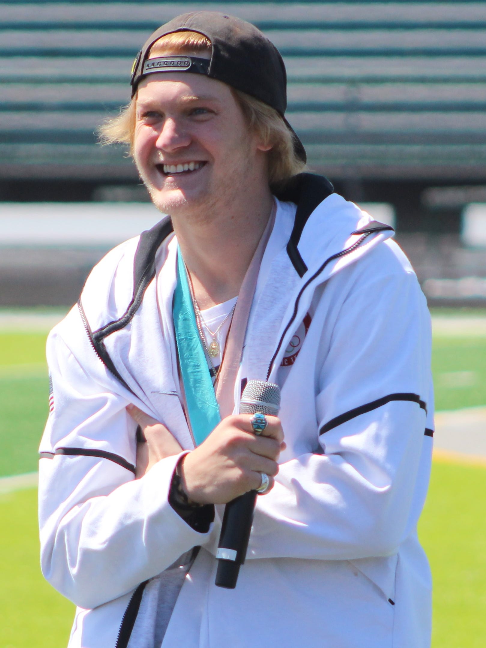 Olympian Kyle Mack makes Michigan return before heading to White House